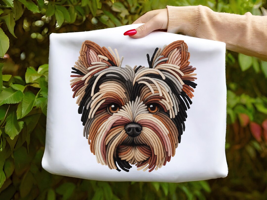 Yorkshire Terrier Yarn Art PNG | Faux Latch Hook Dog Design for ...