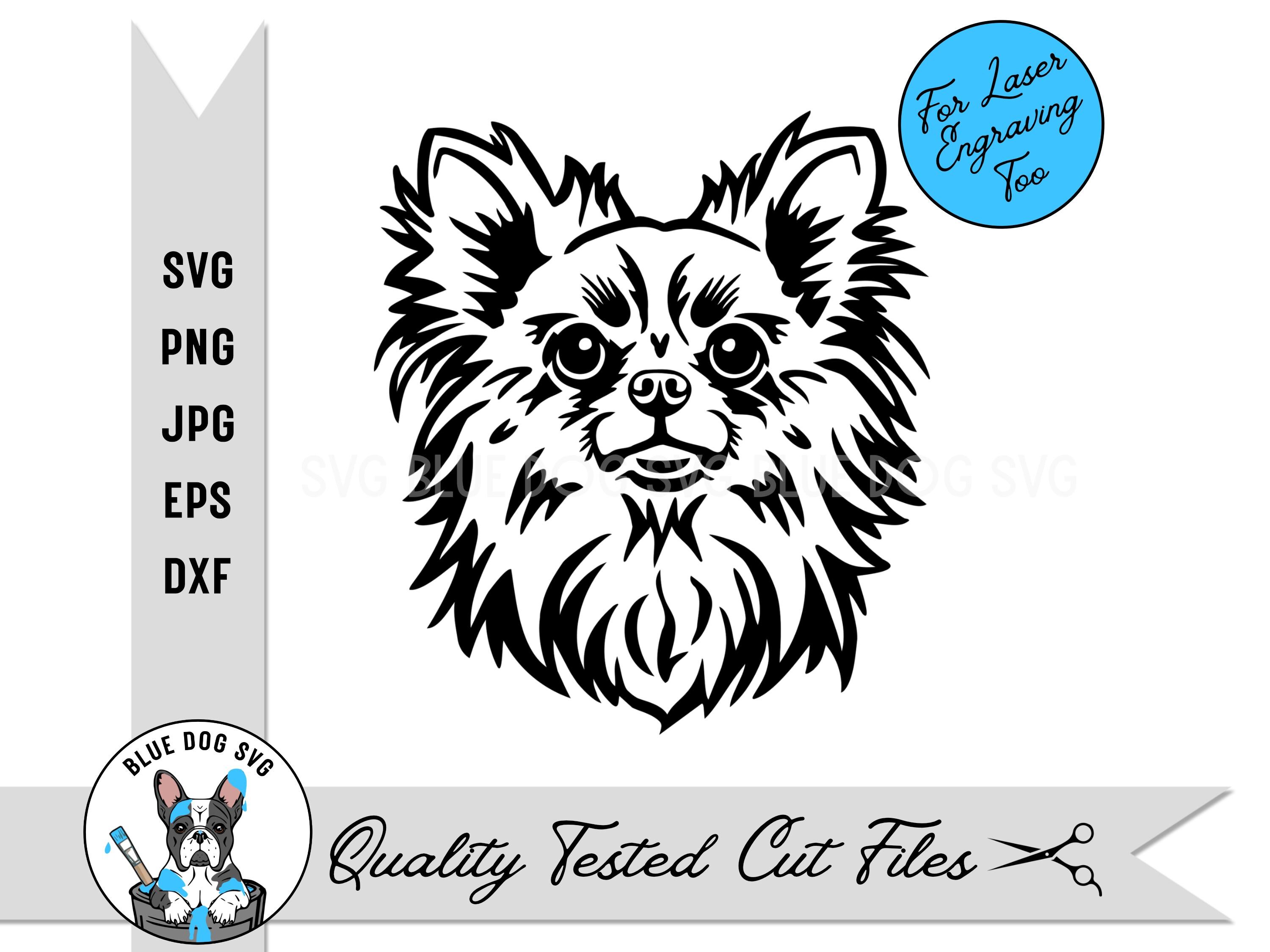 Long Haired Chihuahua Face Svg, Eps, Dxf, Png, and Jpg Digital Download ...