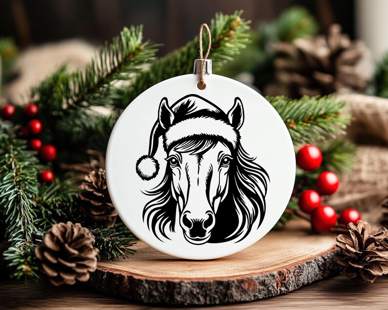 Christmas Horse Santa Hat SVG, JPG, PNG: Cricut, Laser Engraving ...