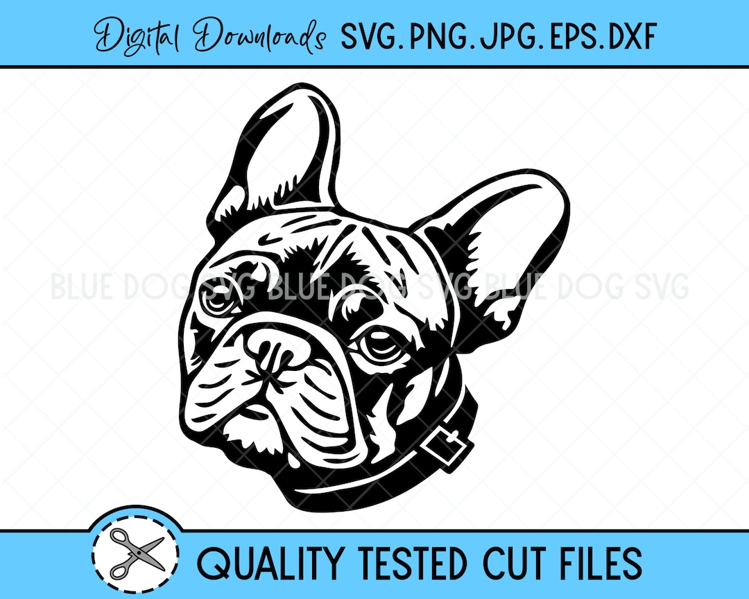 French Bulldog Svg, Frenchie Face Svg, Clip Art Png, Jpg, Eps, Dxf ...