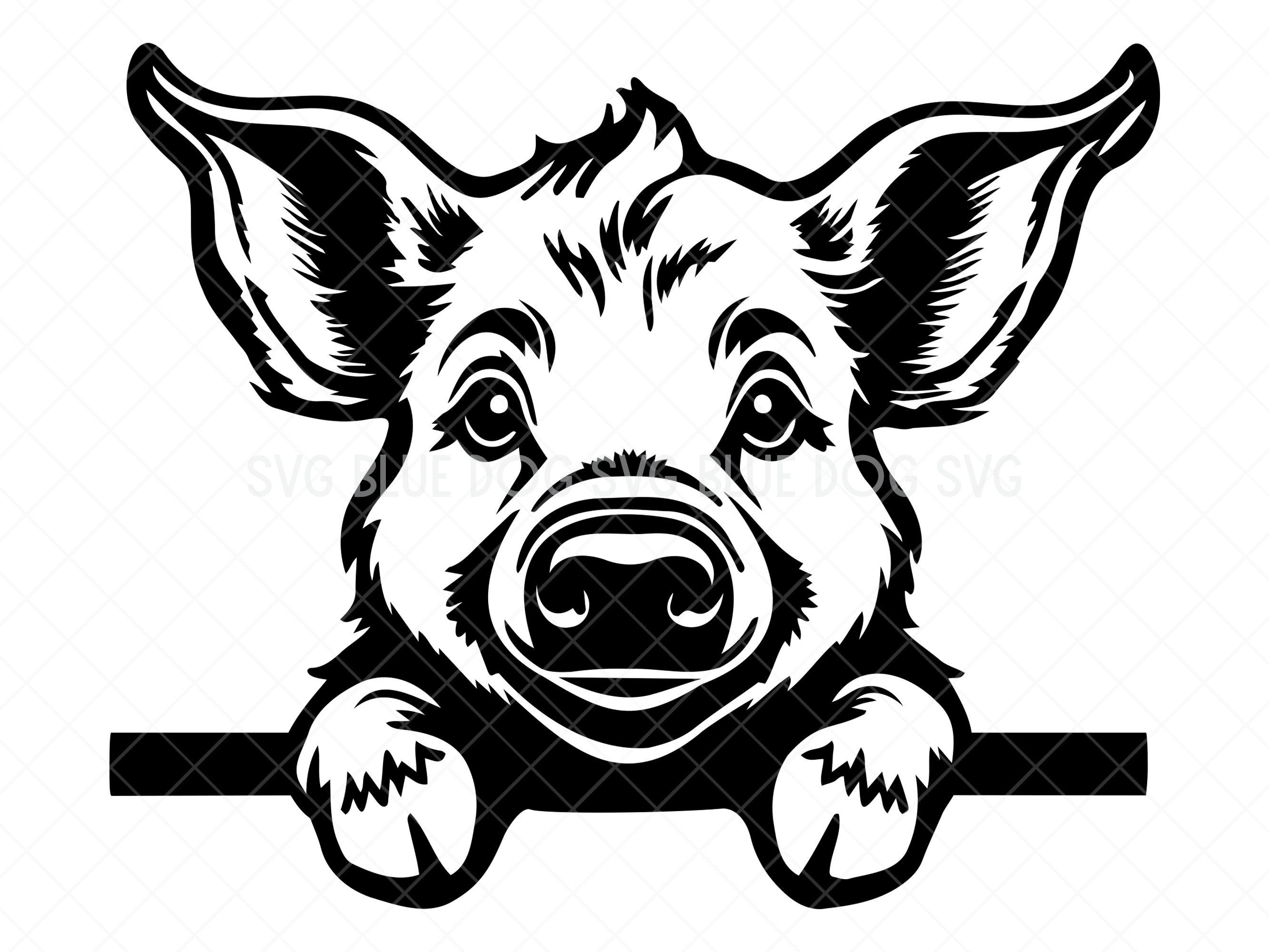 Peeking Pig Svg, Eps, Dxf, Png, and Jpg Digital Download, Pig Peeking ...