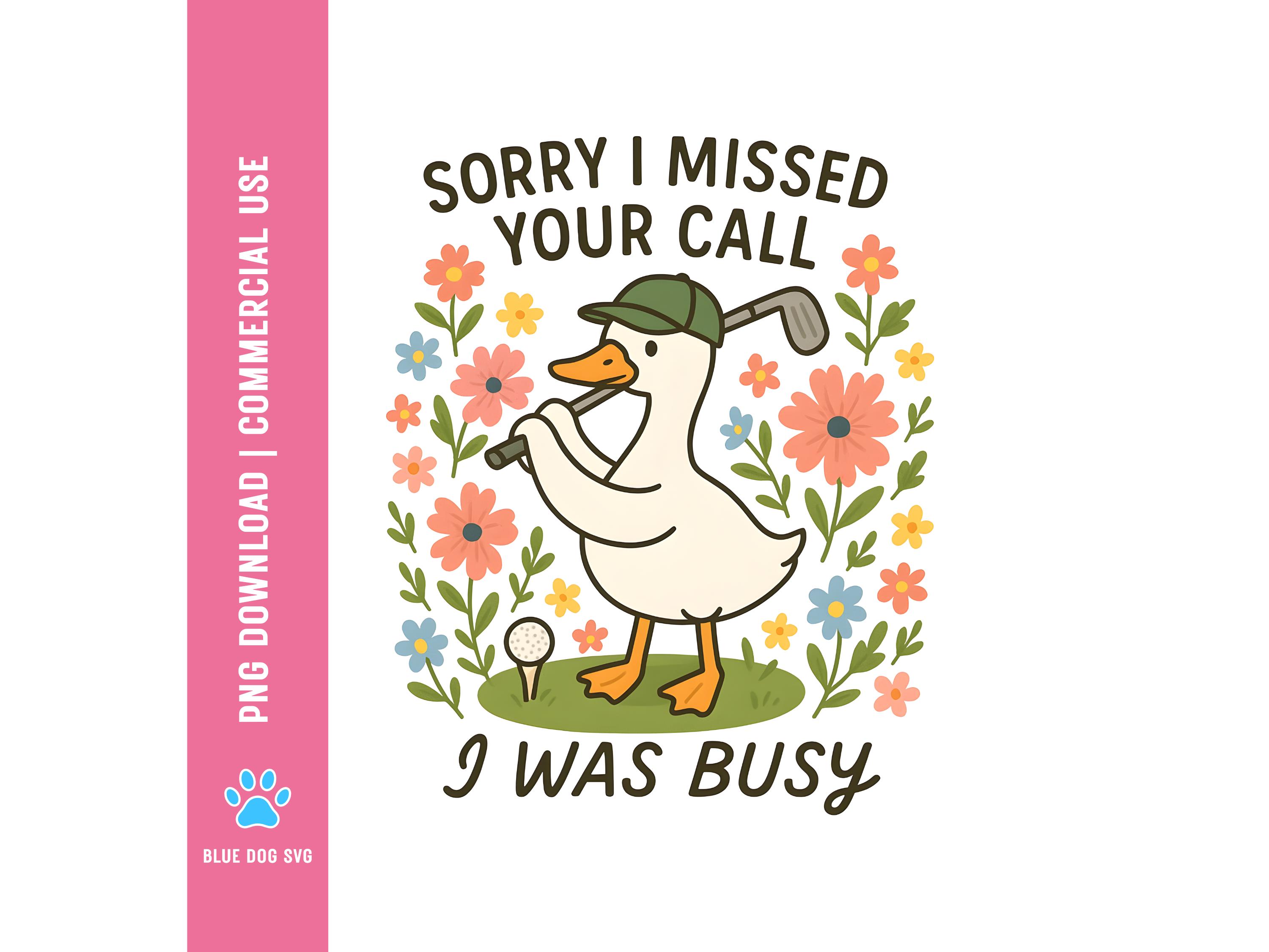 Funny Golfing Goose PNG: Retro Floral Graphic Tee Design (digital ...