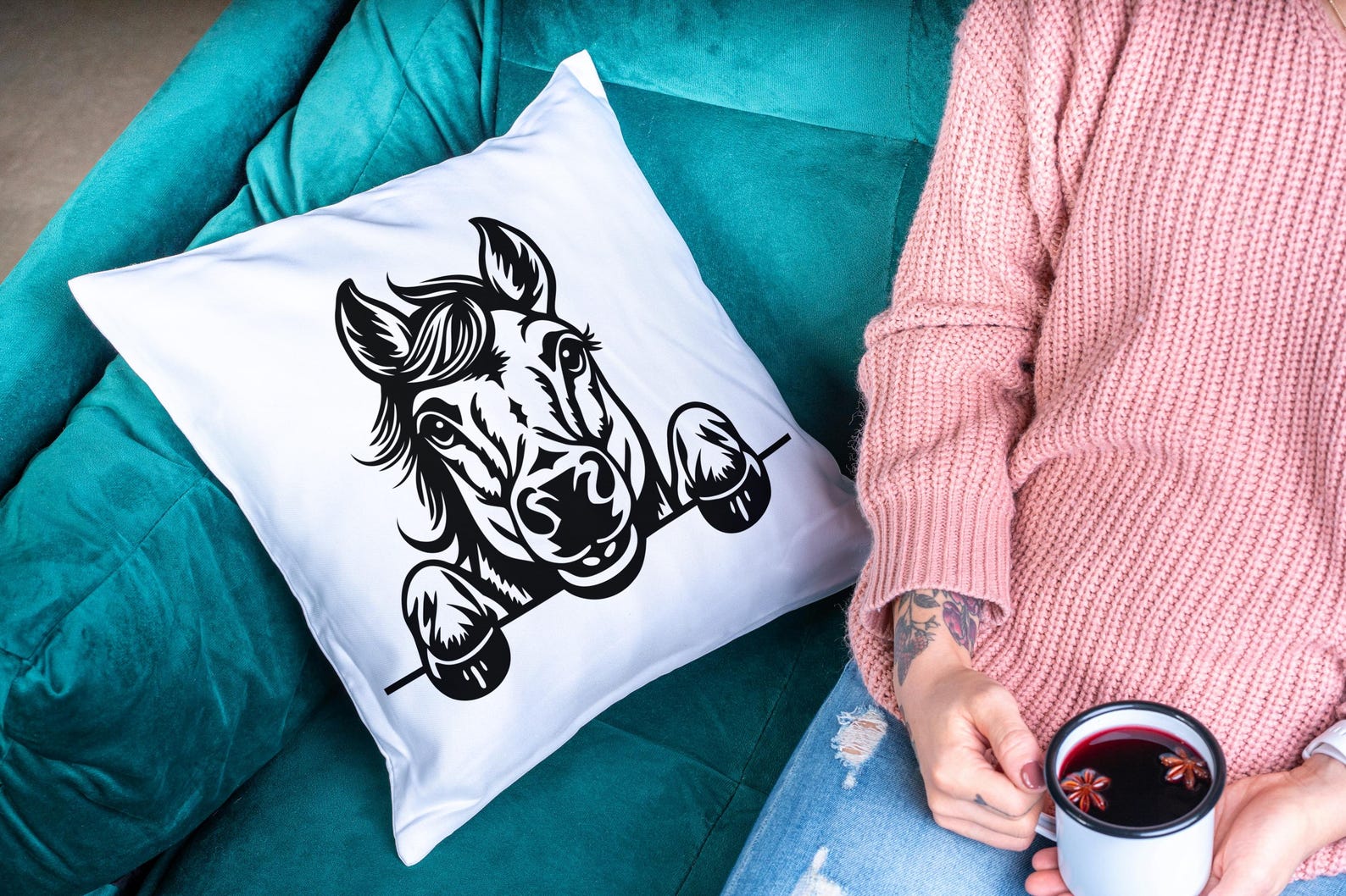 Horse Peeking Svg, Eps, Dxf, Png, and Jpg Digital Download, Pony Clip ...