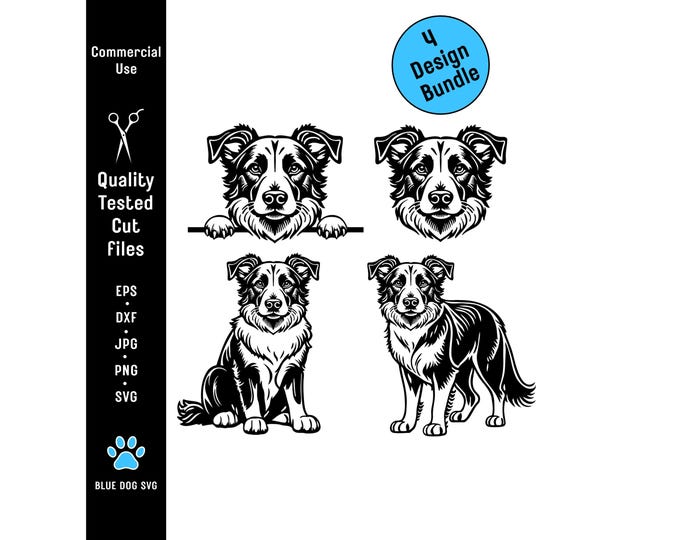 Border Collie SVG Bundle - Etsy Canada