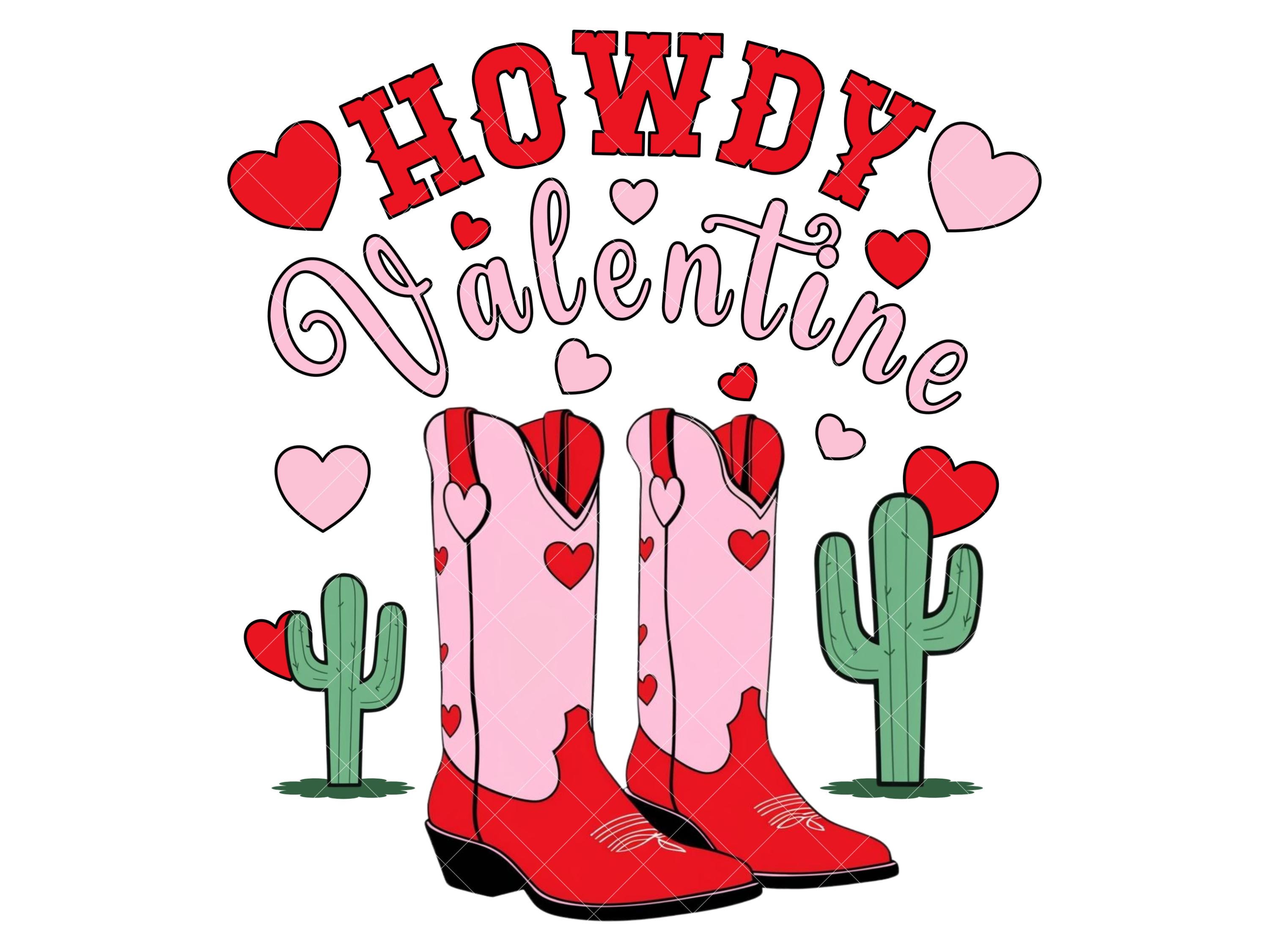 Howdy Valentine PNG, Cowgirl Boots Png, Retro Western Valentine Png ...