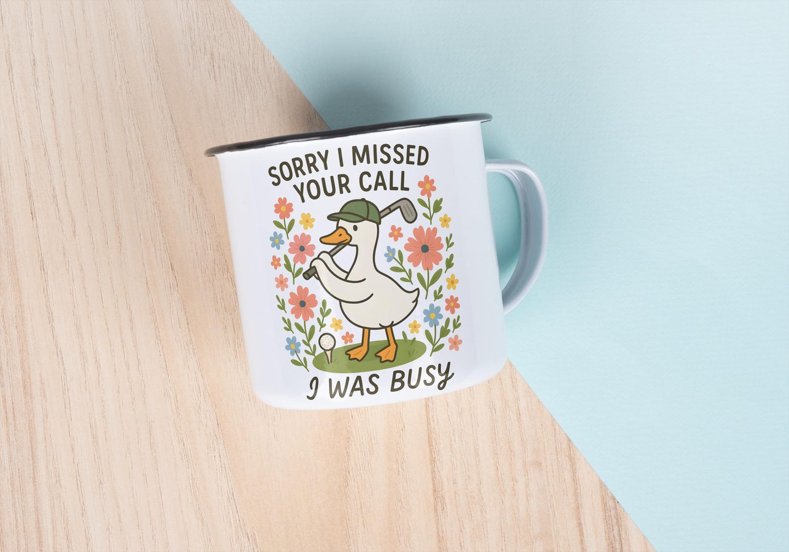 Funny Golfing Goose PNG: Retro Floral Graphic Tee Design (digital ...