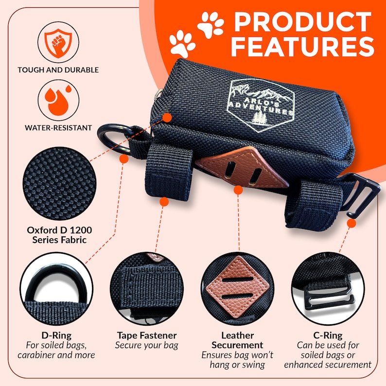 Dog Poop Bag Holder, Leash Attachment - Etsy