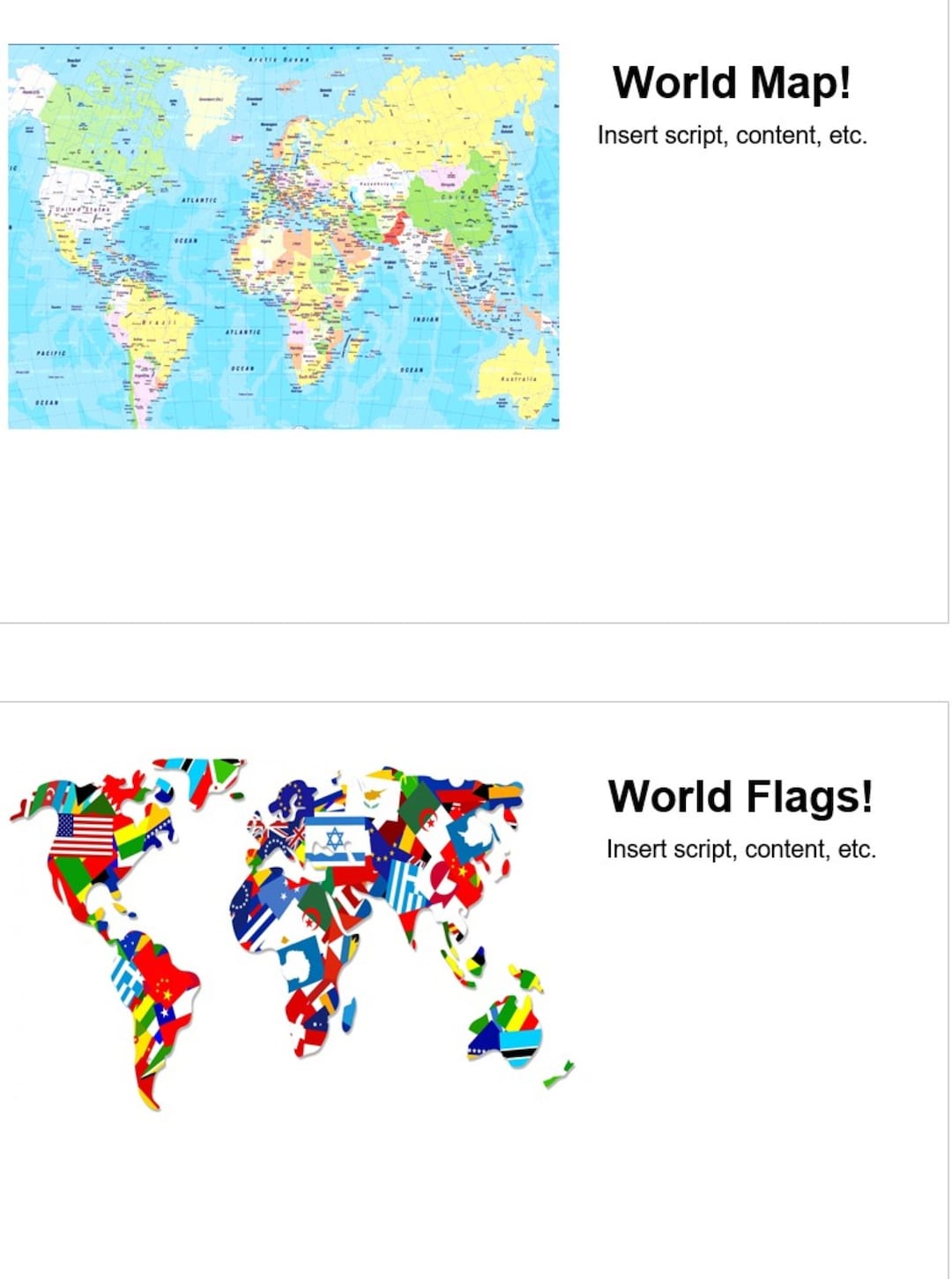 World Flags and Map Postcards 2 4 X 6 Download/print/edit - Etsy