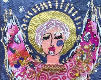 Mixed Medial Angel Original carmen - Etsy