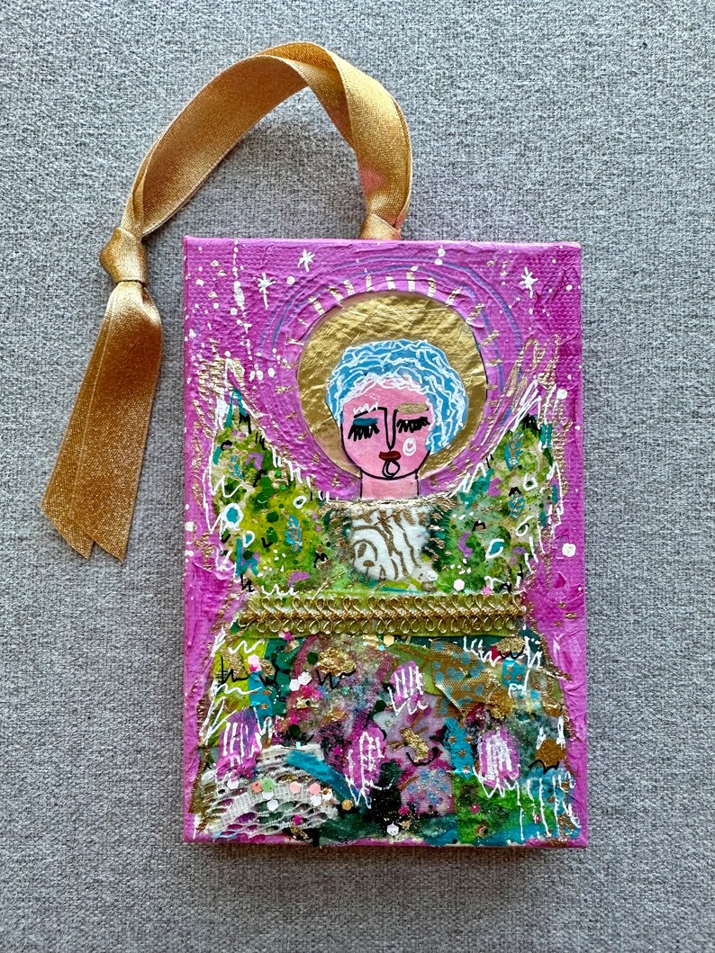 Mixed Medial Angel Original - "carmen" - 4"x6" Stretched Canvas - Etsy