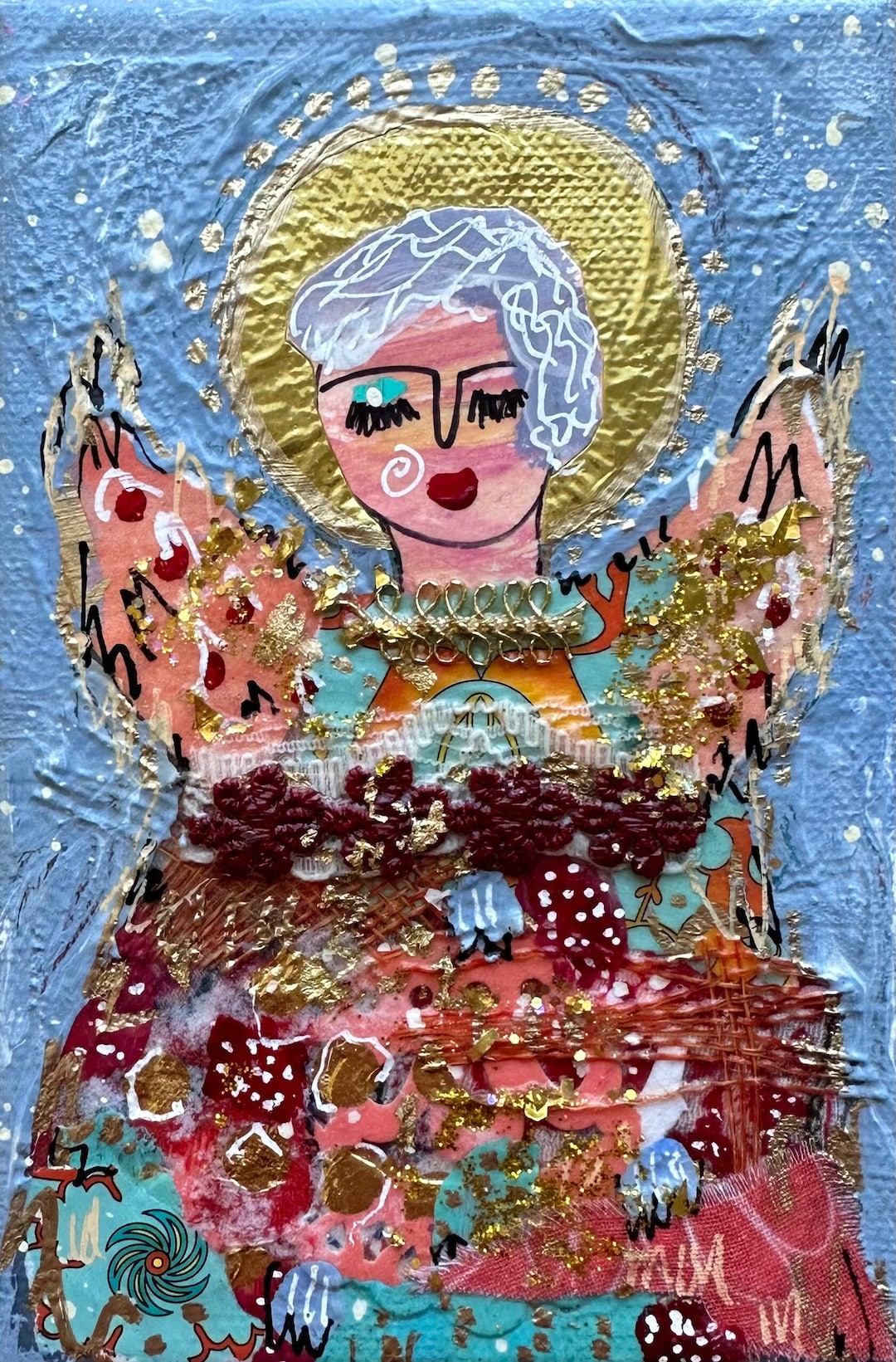 Mixed Medial Angel Original - "harmony" - 4"x6" Stretched Canvas - Etsy