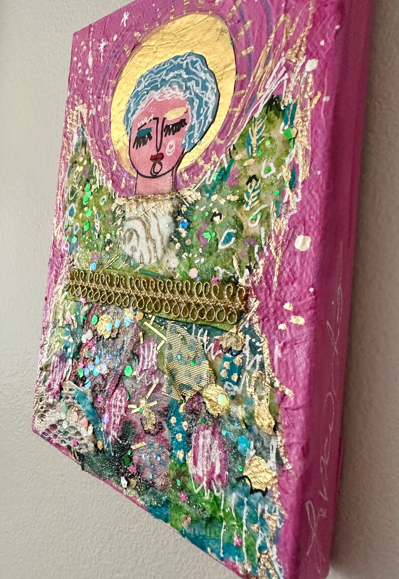 Mixed Medial Angel Original - "carmen" - 4"x6" Stretched Canvas - Etsy