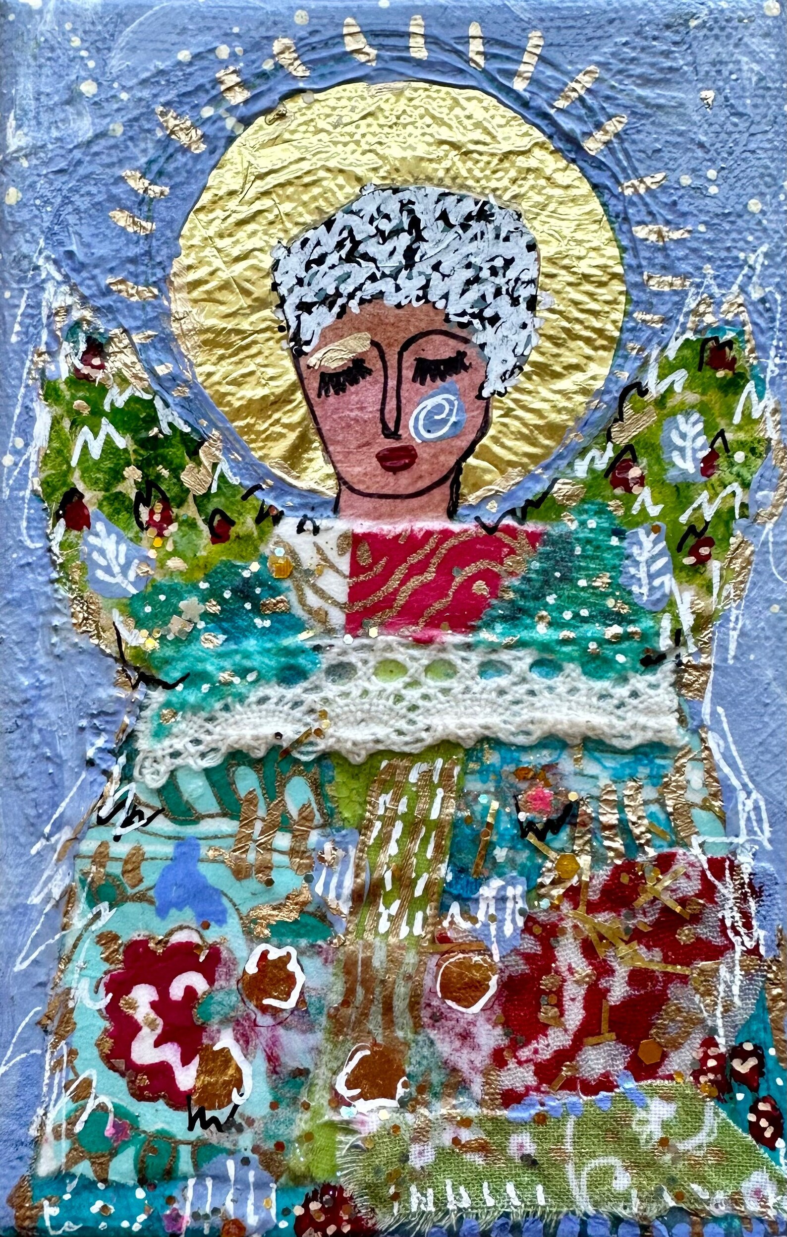Mixed Medial Angel Original - "destiny" - 4"x6" Stretched Canvas - Etsy