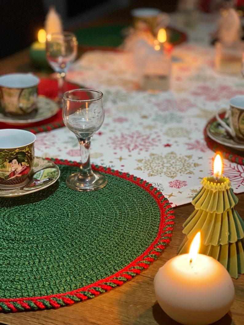 Christmas Runner, Table Placemat Set, Christmas Table Decor, American ...