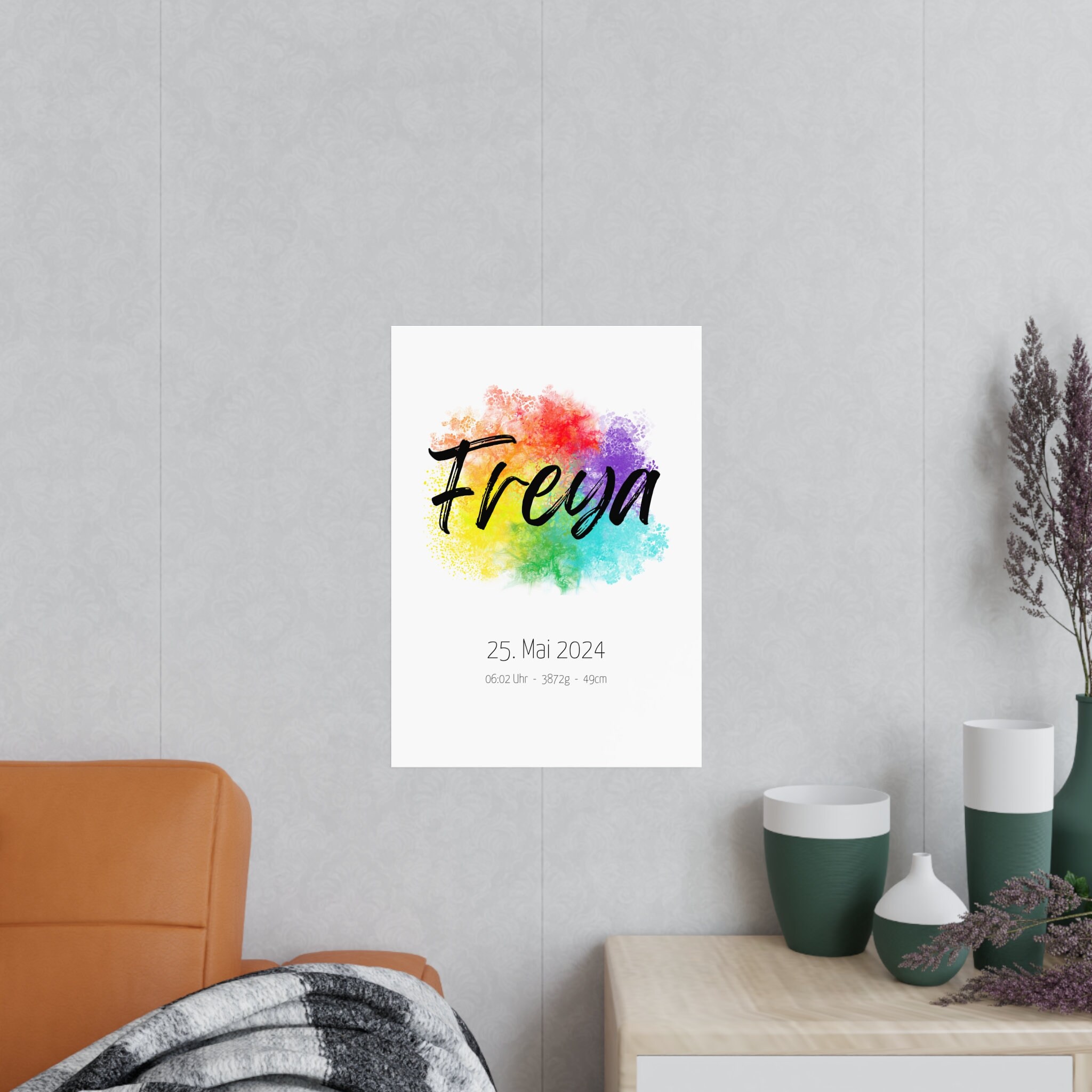 Birth Chart Poster colorful With Personalized Birth Dates Birth Poster ...