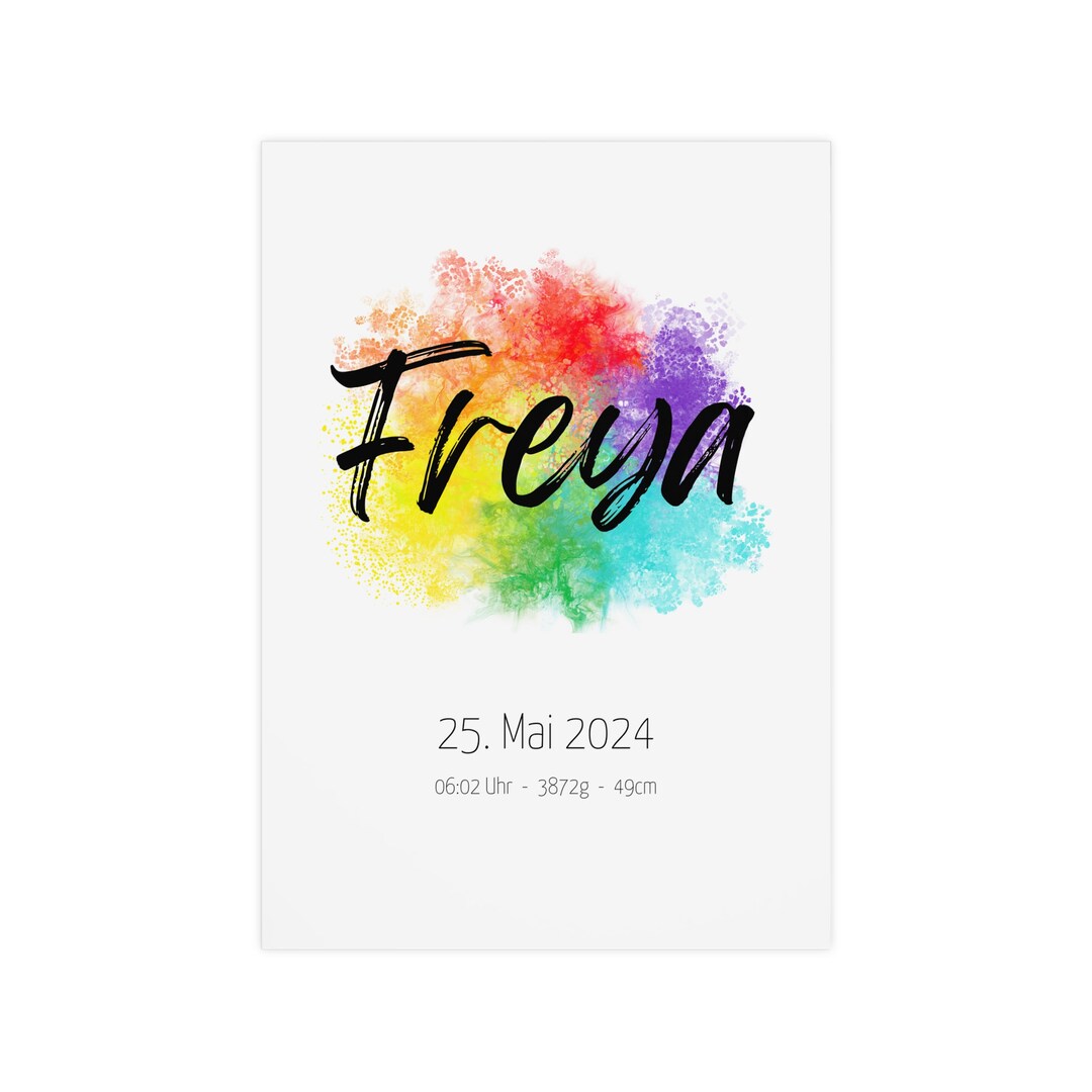 Birth Chart Poster colorful With Personalized Birth Dates Birth Poster ...