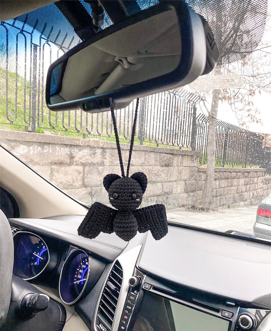 Cute Bat Car Accessories for Halloween, Rearview Mirror Hanging Car ...