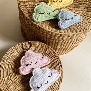 Crochet Cloud Keychain: Amigurumi Charm, Accessories for Women - Etsy