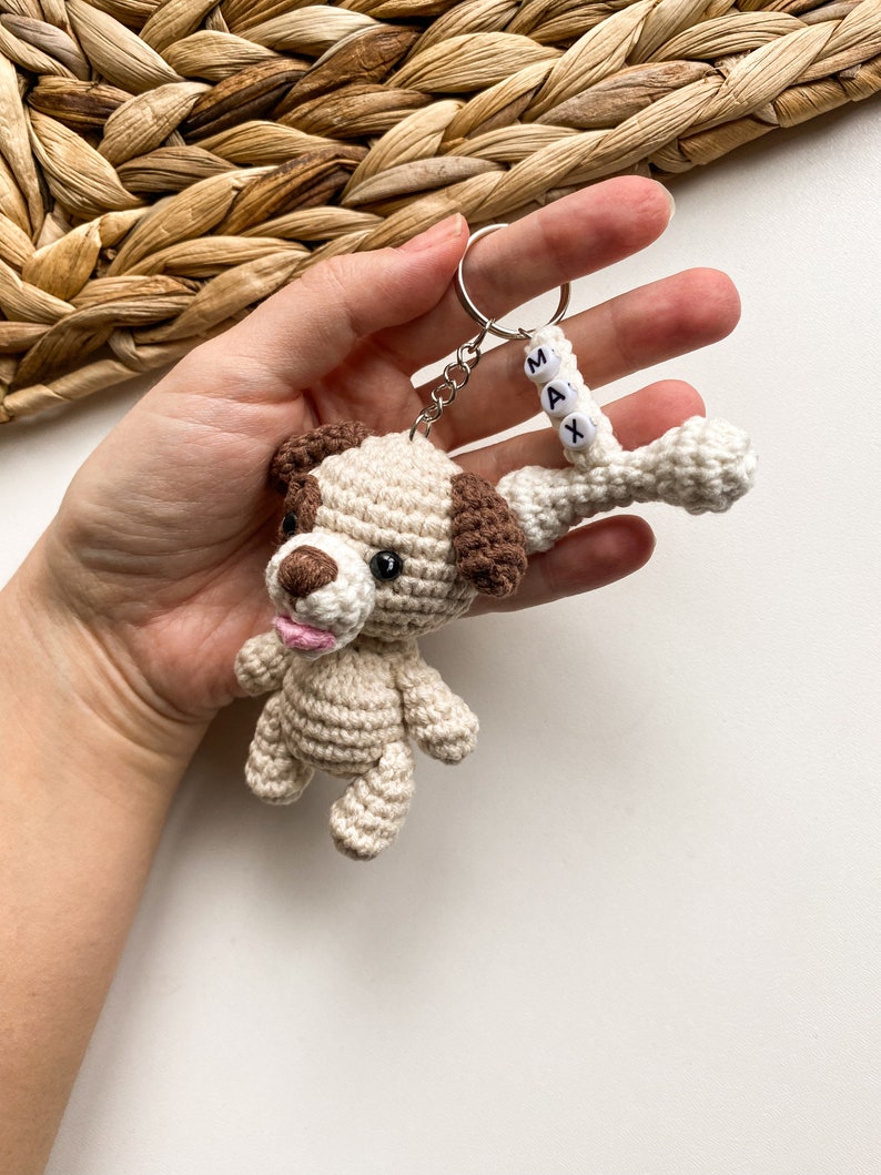 Personalized Custom Dog Keychain, Dog Gifts Illustrated Pet, Crochet ...