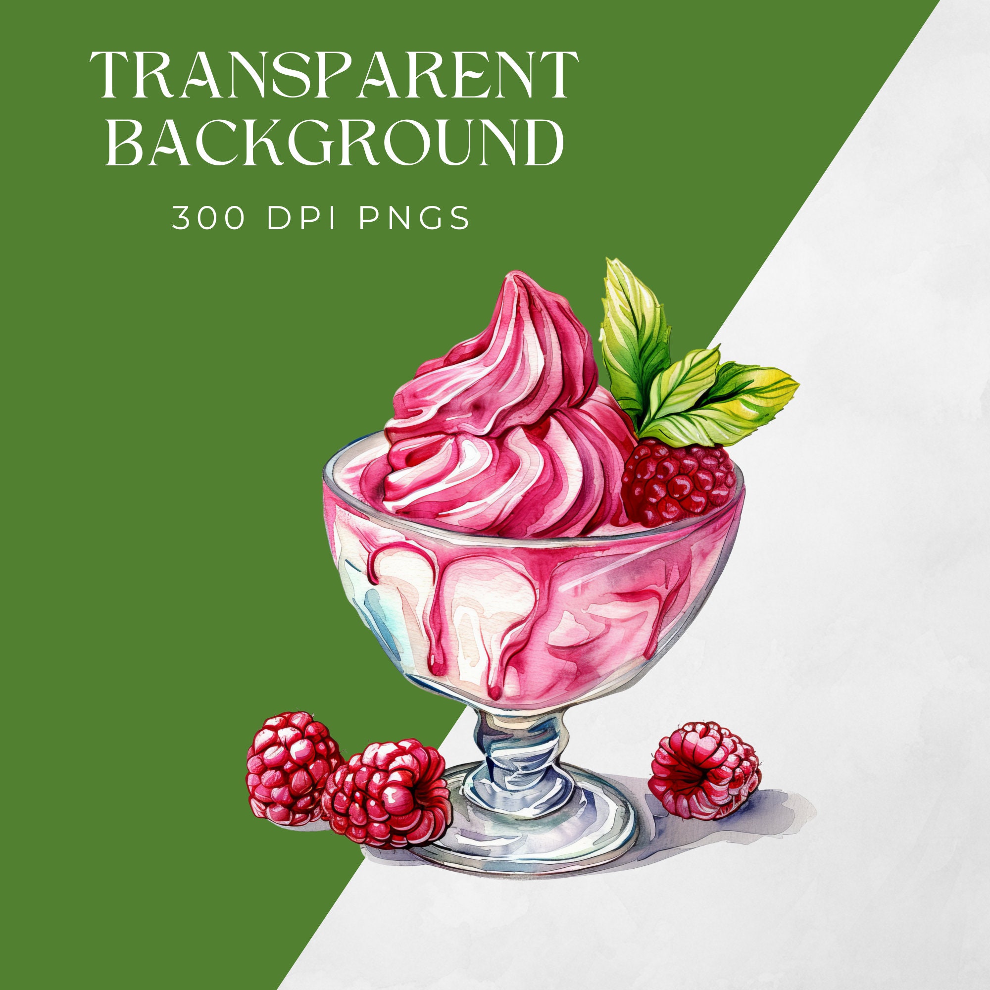 Watercolor Ice Cream Clipart, Sweet Dessert PNG, Watercolour Food Clip ...