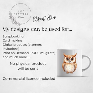 Watercolor Owl Clip Art, Whimsical Owl PNG, Watercolour Woodland Animal ...