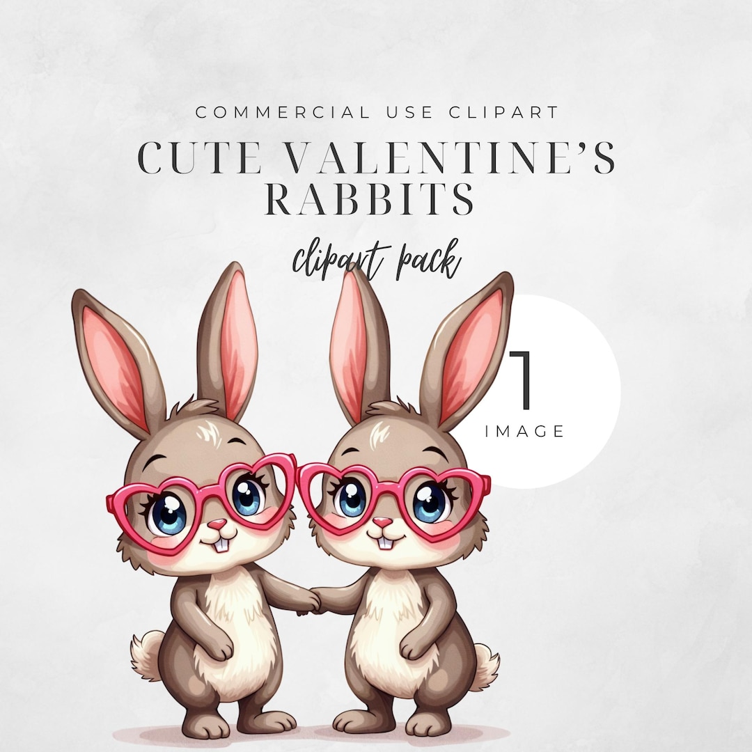 Valentine's Rabbit Clipart, Cute Bunny PNG, Bunny With Heart-shaped ...