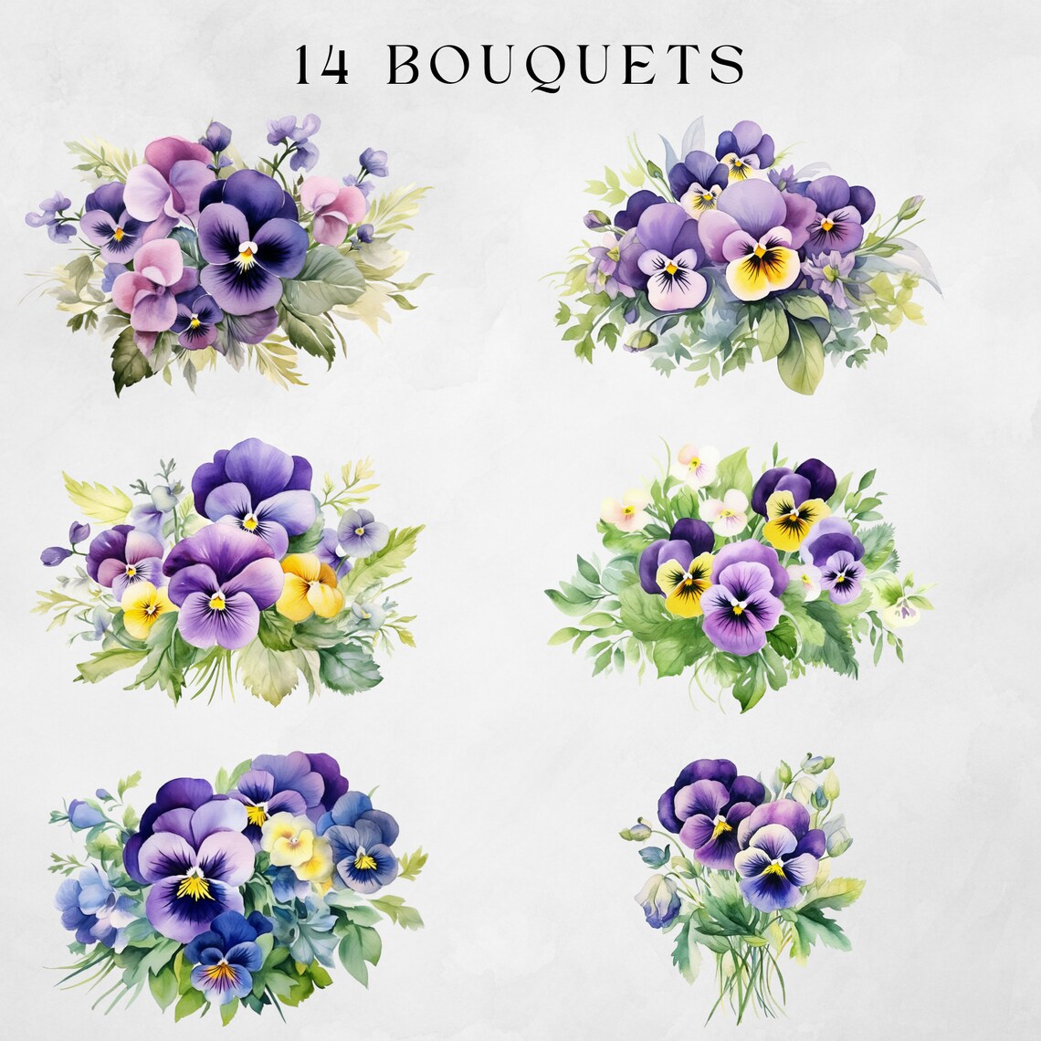 Watercolor Pansy Flower Clipart, Spring Floral PNG, Watercolour Pansies ...