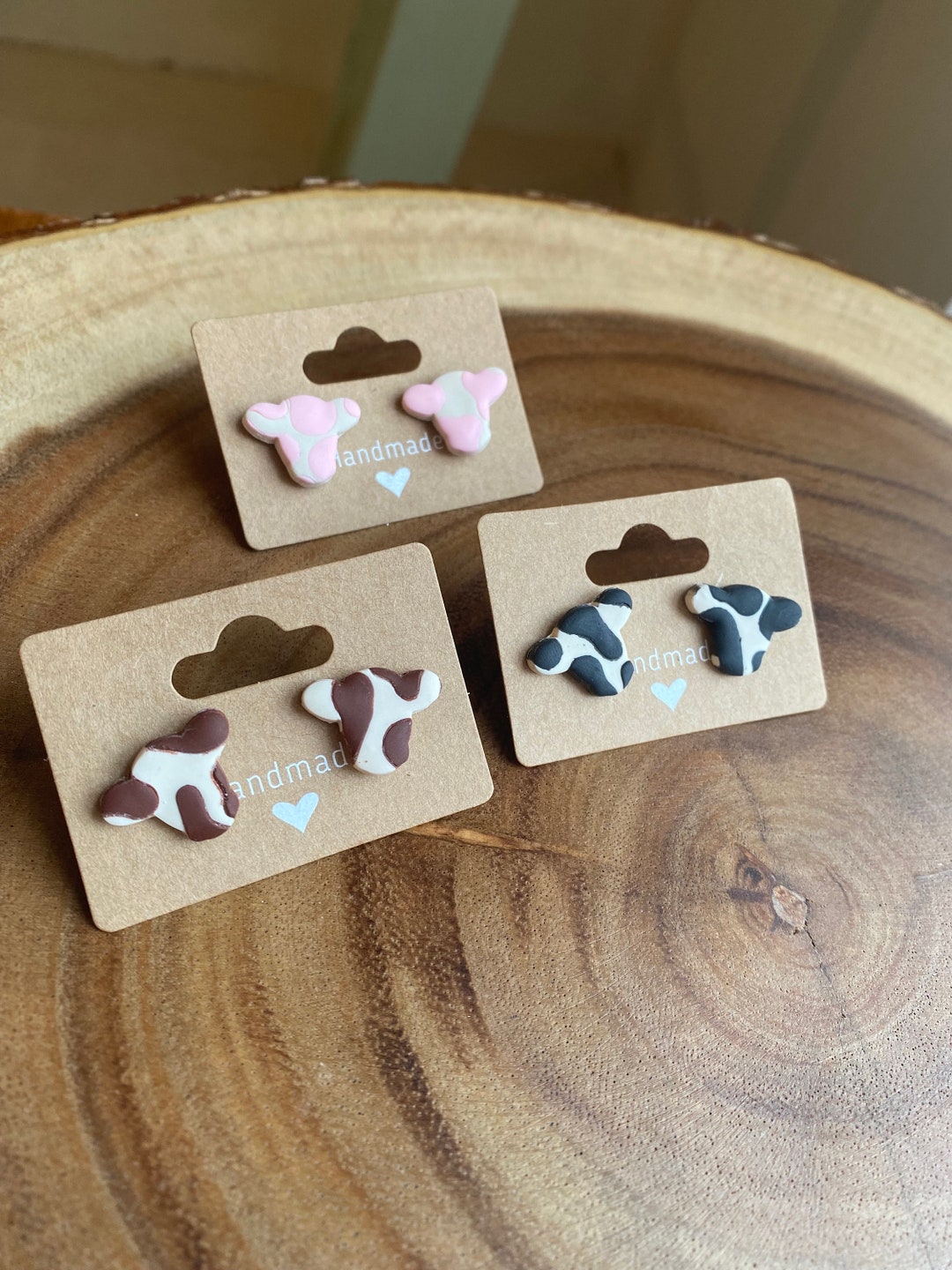 Cow Stud Earrings Cow Print Earrings Cow Studs Gifts for Cow Lovers Cow ...
