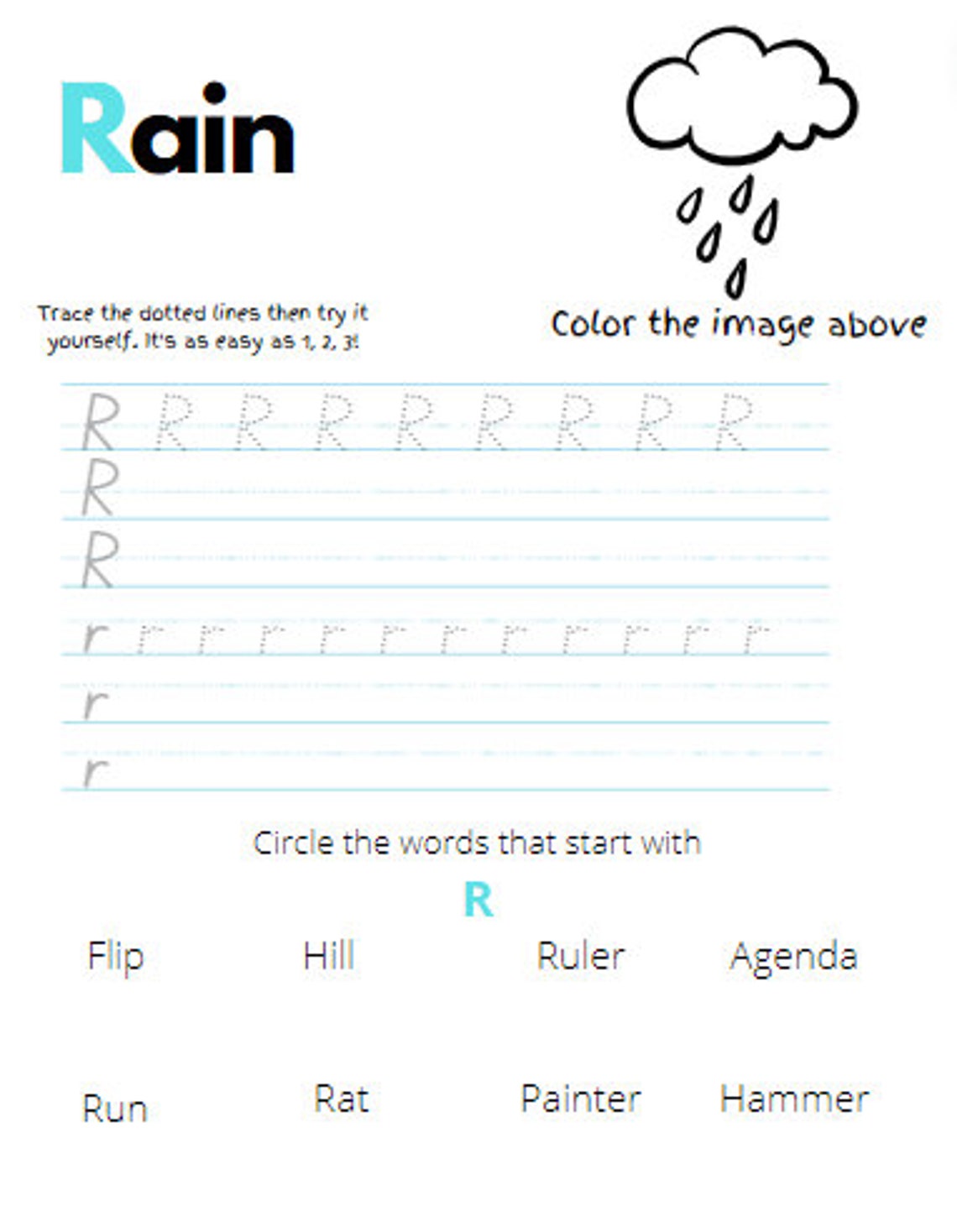 Printable Children's Workbook Instant Download Alphabet, Numbers ...