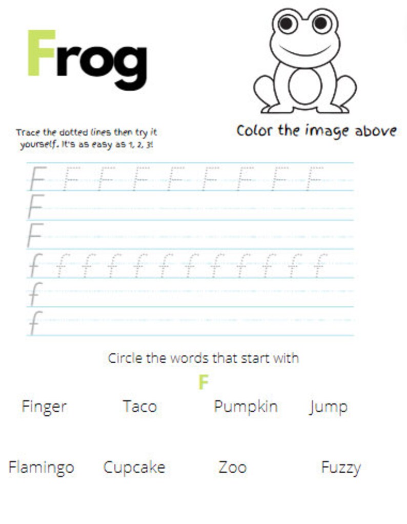 Printable Children's Workbook Instant Download Alphabet, Numbers ...