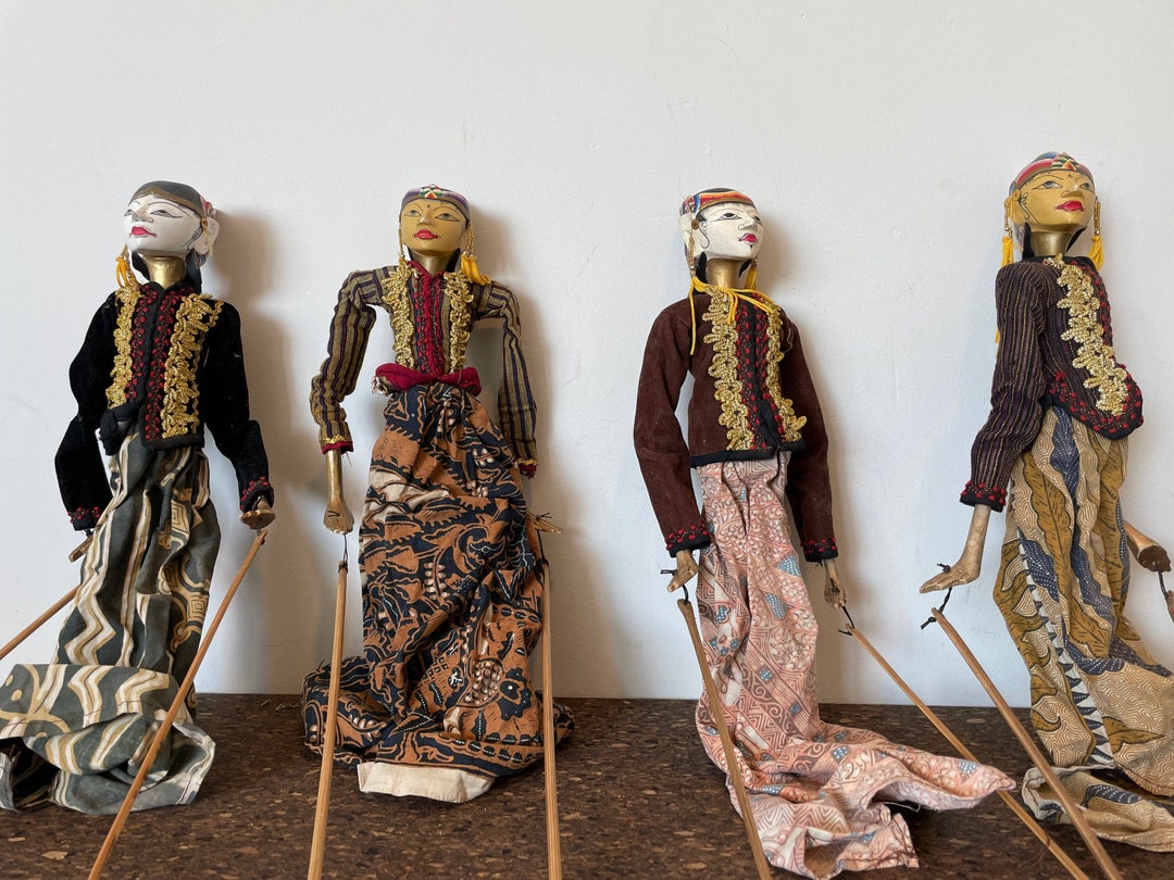 4 Vintage Wayang Golek Indonesian Rod Puppets (celebrity Seller) - Etsy