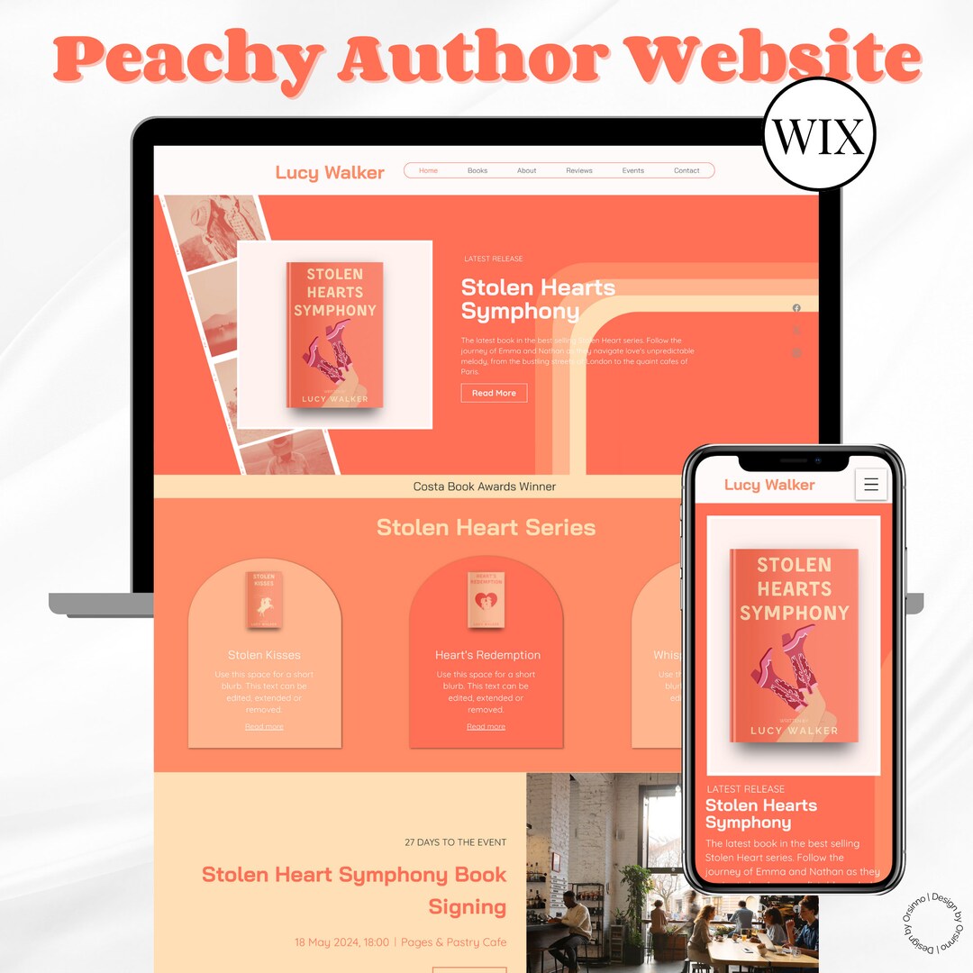 Wix Website Template for Authors | Indie & Self-publishing Author Website | Romance Book ...