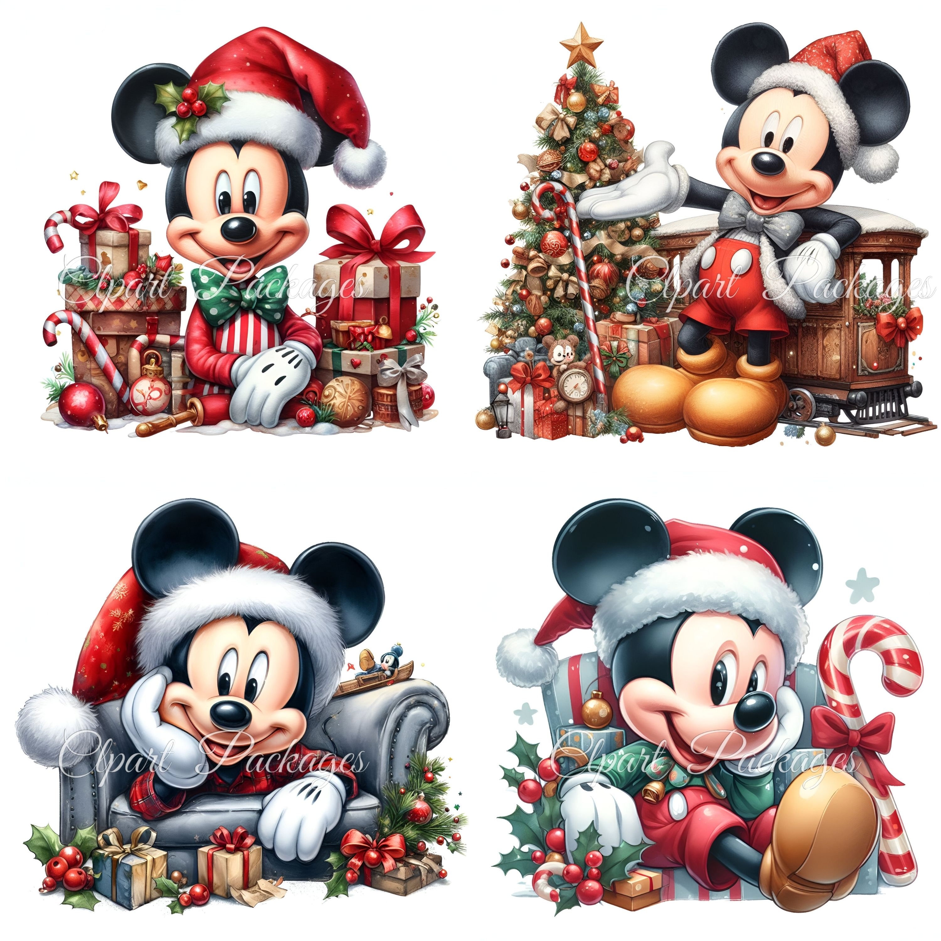 Christmas Mickey Mouse, 8 PNG Mickey Mouse Png Files,transparent ...