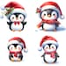 Christmas Penguin Clipart 16 PNG Bundle Cute Penguin Winter Clipart ...