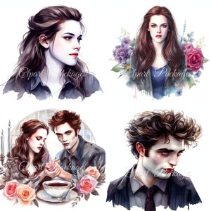 Vampire SVG PNG Collection | Watercolor Twilight Clipart | Instant ...