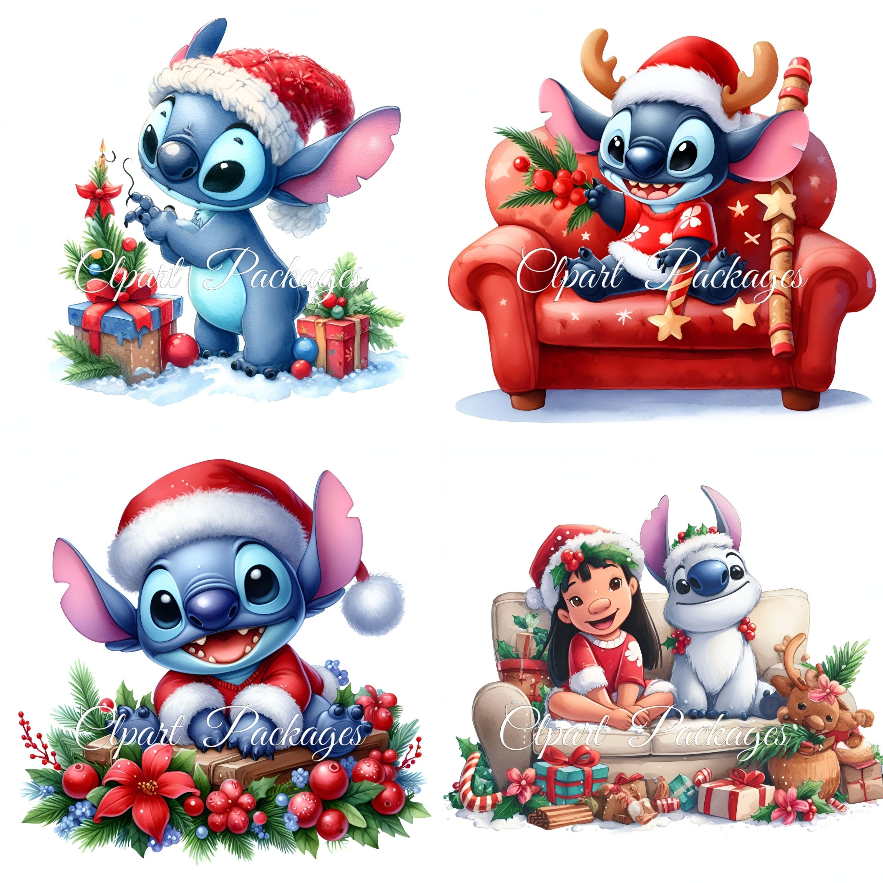 Christmas Lilo and Stitch Clipart, 8 PNG Stitch Bundle, Stitch Clipart ...
