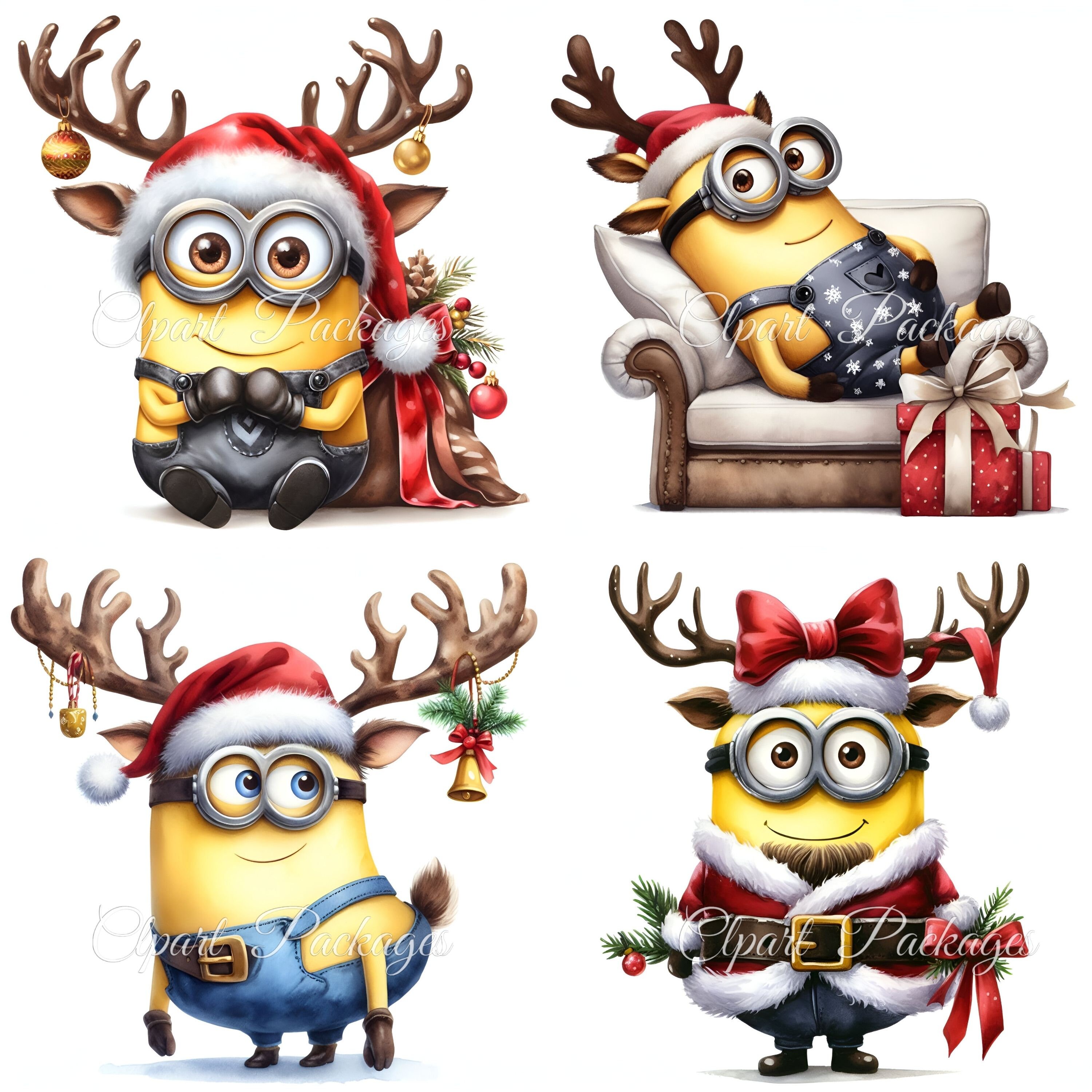 Christmas Reindeer Minions 8 PNG Clipart- Christmas Sublimation,cutting ...