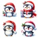 Christmas Penguin Clipart 16 PNG Bundle Cute Penguin Winter Clipart ...