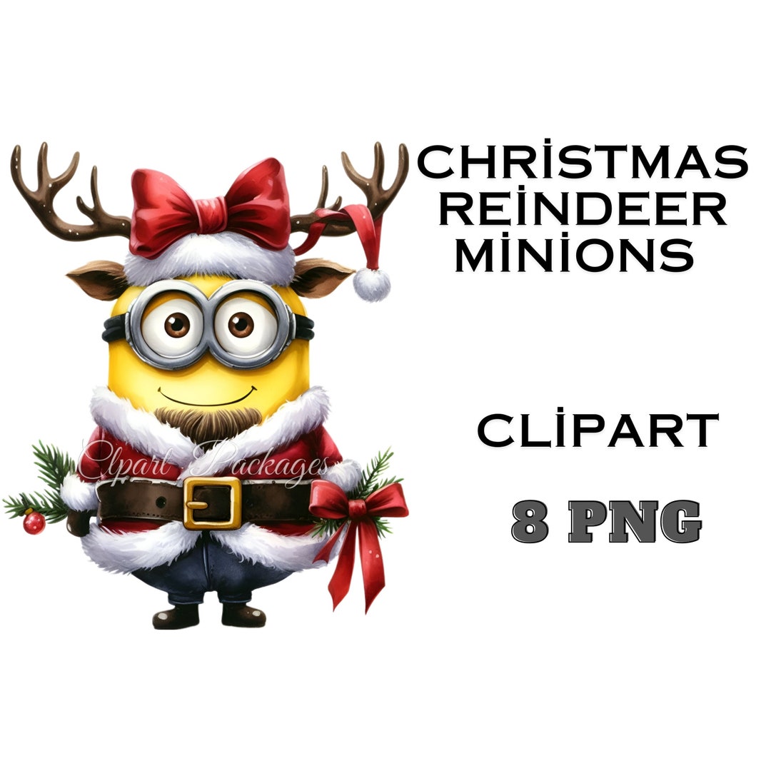 Christmas Reindeer Minions 8 PNG Clipart- Christmas Sublimation,cutting ...
