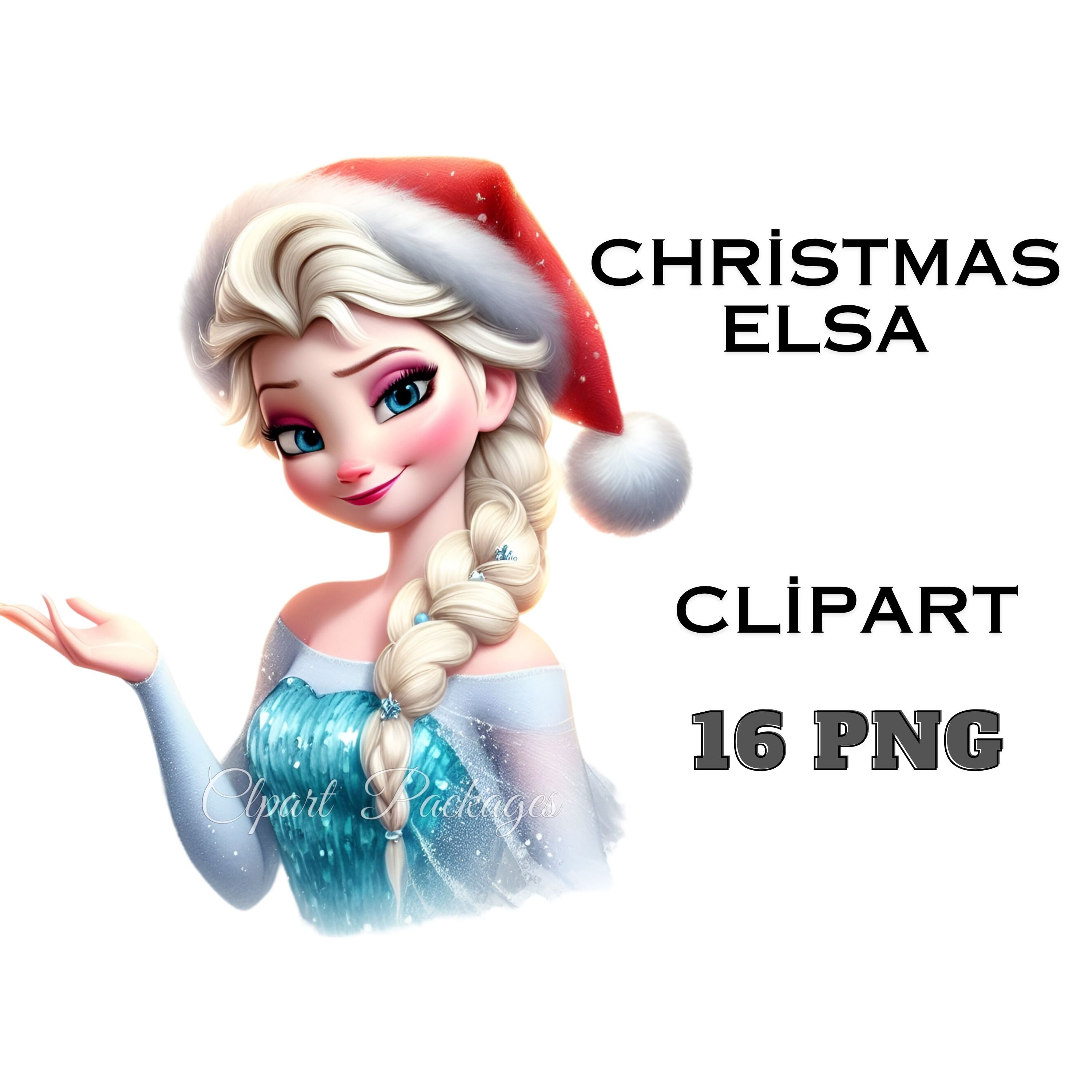 Christmas Elsa Clipart 16 PNG Digital Images for Holiday Projects, T ...