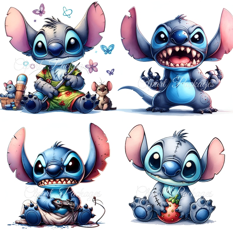 16 PNG Stitch Clipart,stitch Png,stitch Watercolor, Stitch Clip Art ...