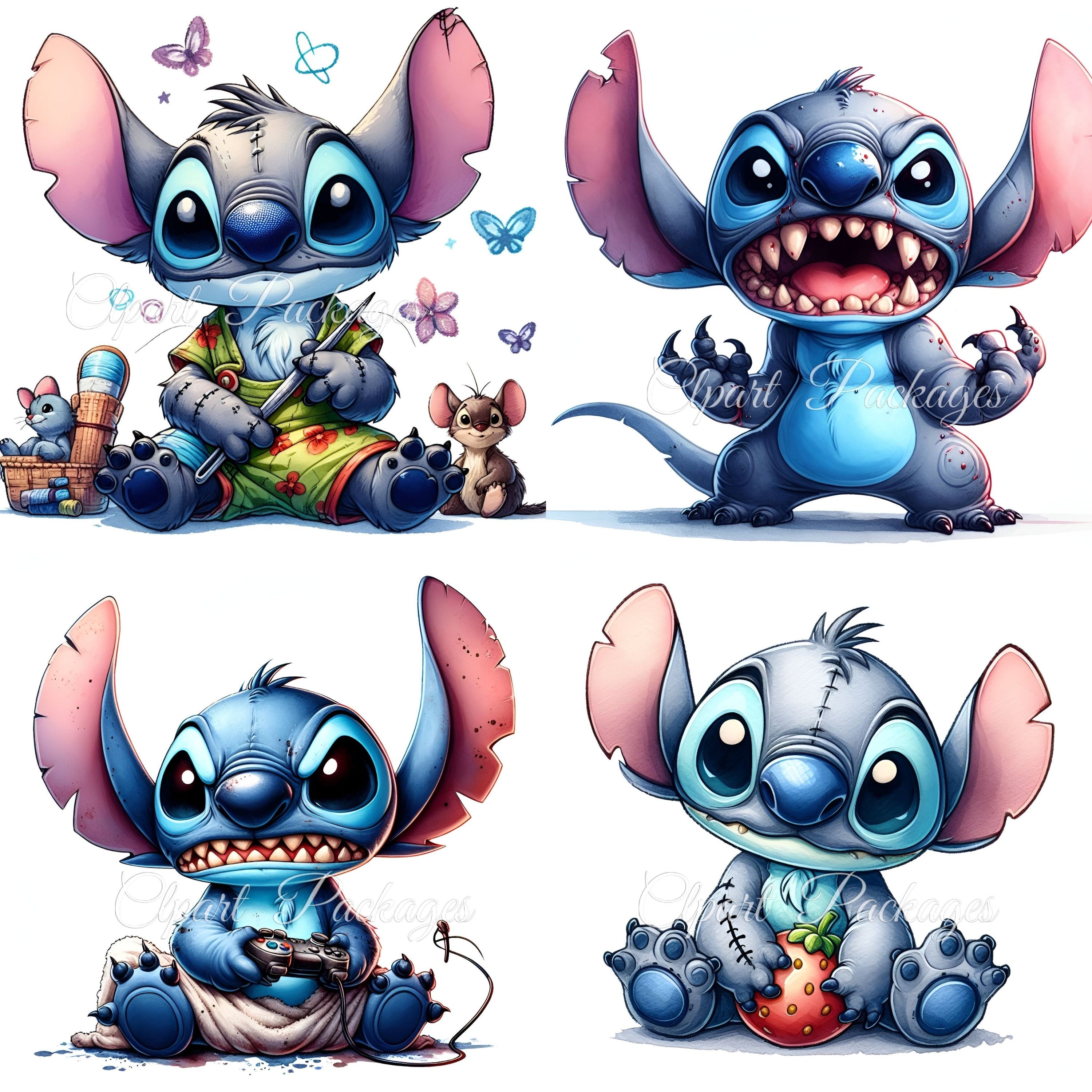 16 PNG Stitch Clipart,stitch Png,stitch Watercolor, Stitch Clip Art ...