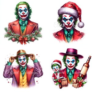Christmas Joker Clipart 8 PNG Digital Images for for Holiday Projects ...