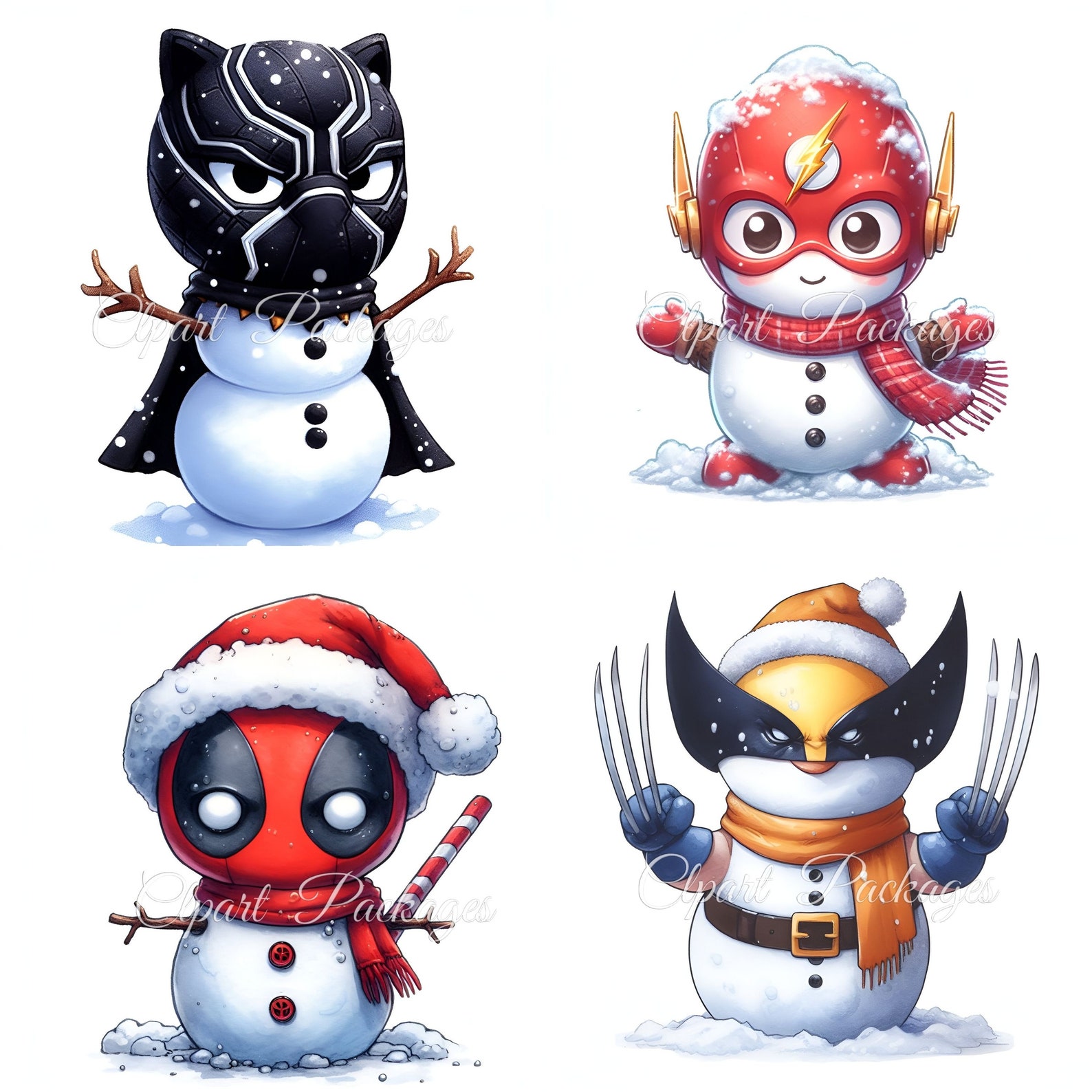 Snowman Superhero Clipart PNG Tree Ornaments 16 PNG Cute Superheroes ...