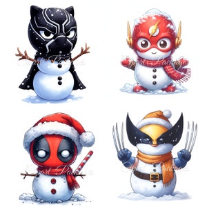 Snowman Superhero Clipart PNG Tree Ornaments 16 PNG Cute Superheroes ...