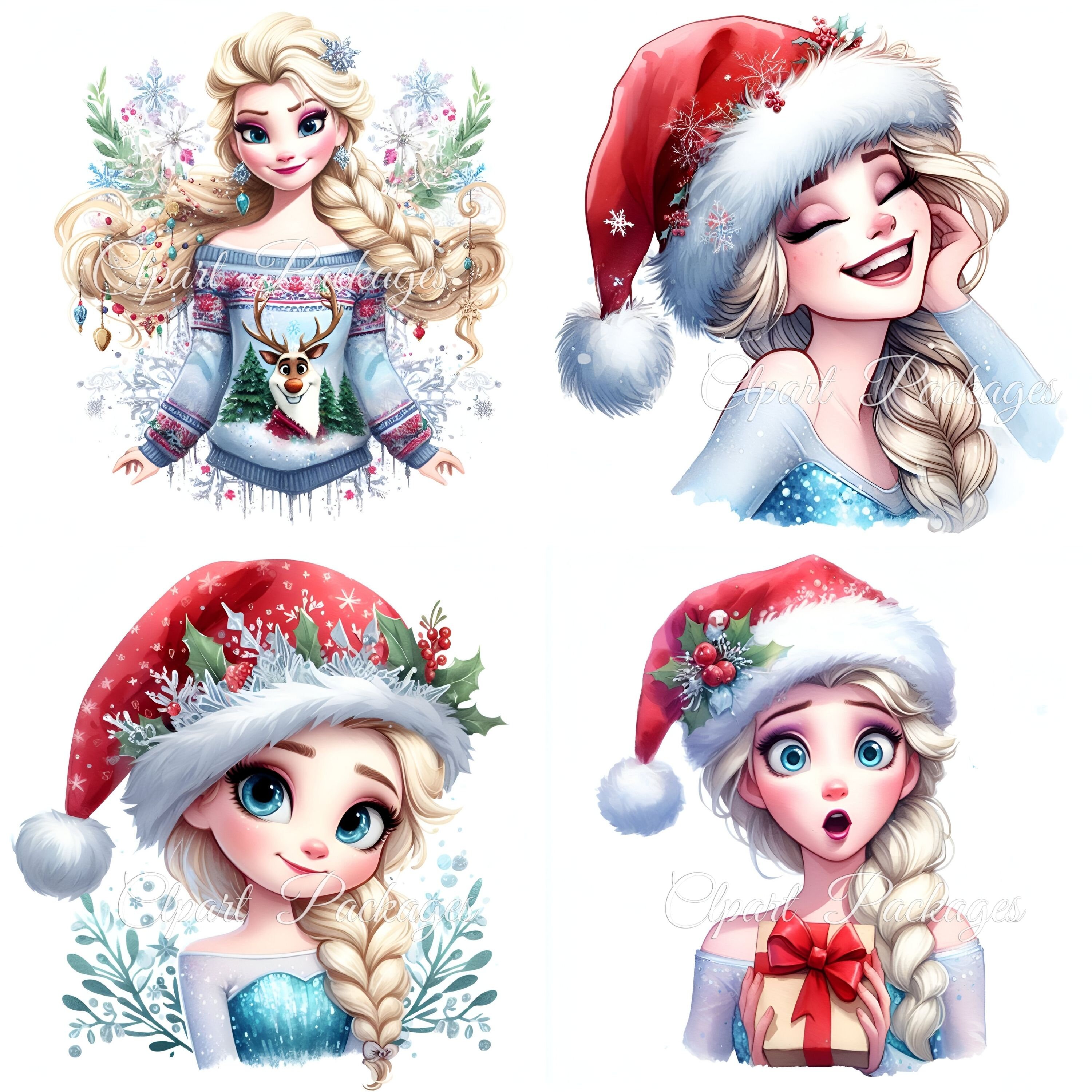 Christmas Elsa Clipart 16 PNG Digital Images for Holiday Projects, T ...
