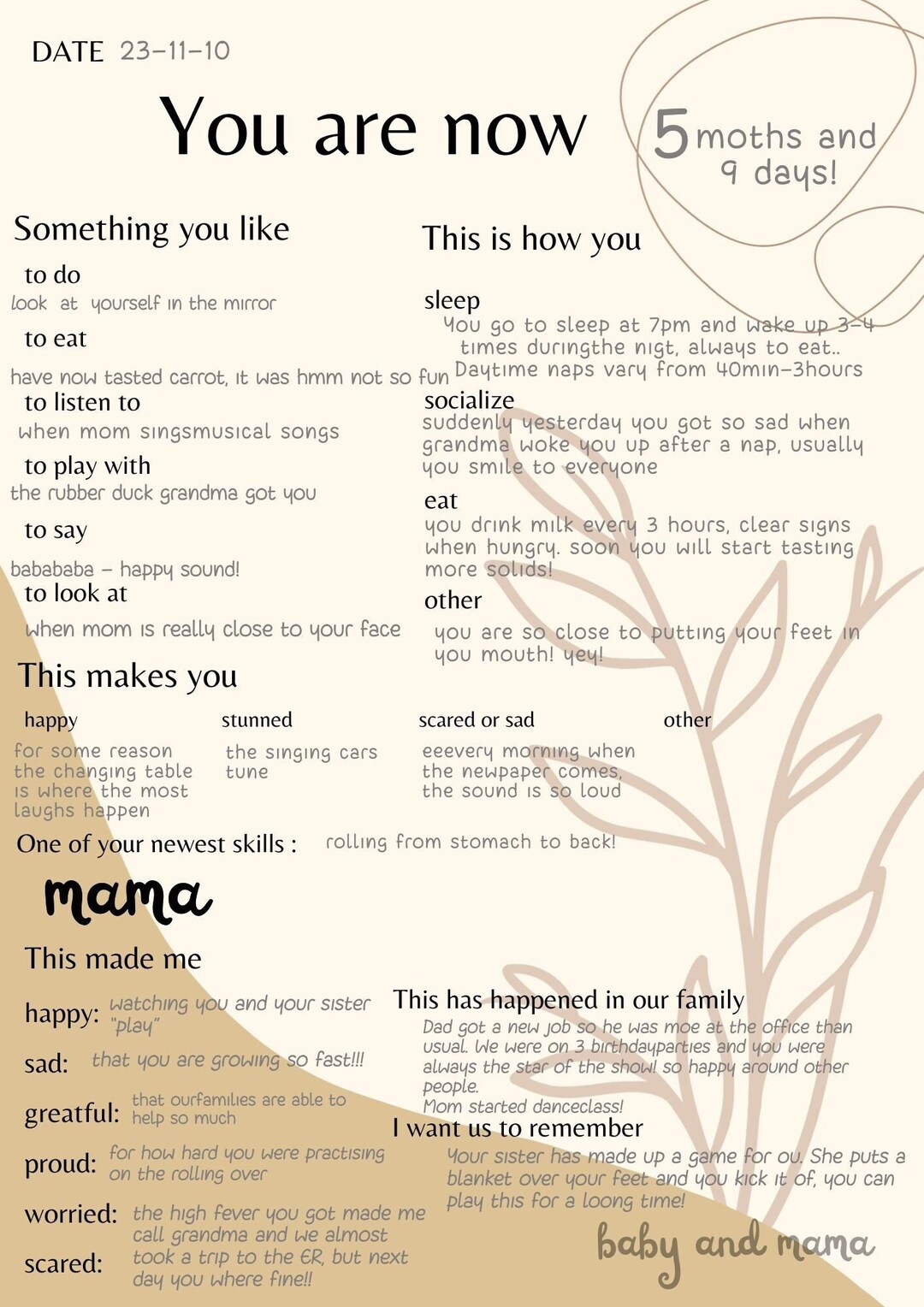 Fill-in Baby Milestones, Printable - Etsy
