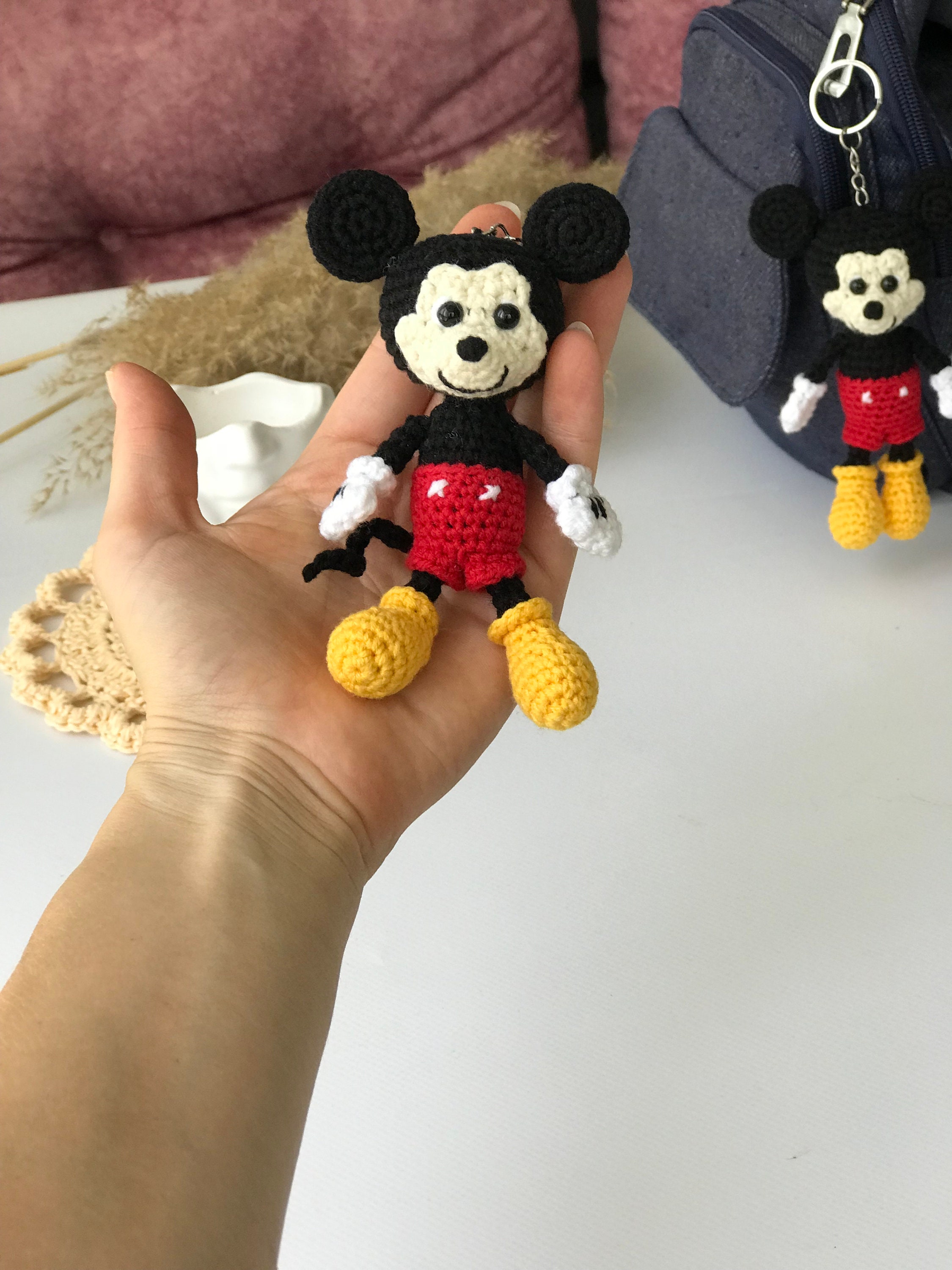 Mickey Mouse Crochet Pattern, Mickey Keychain Pattern, Amigurumi Mickey ...