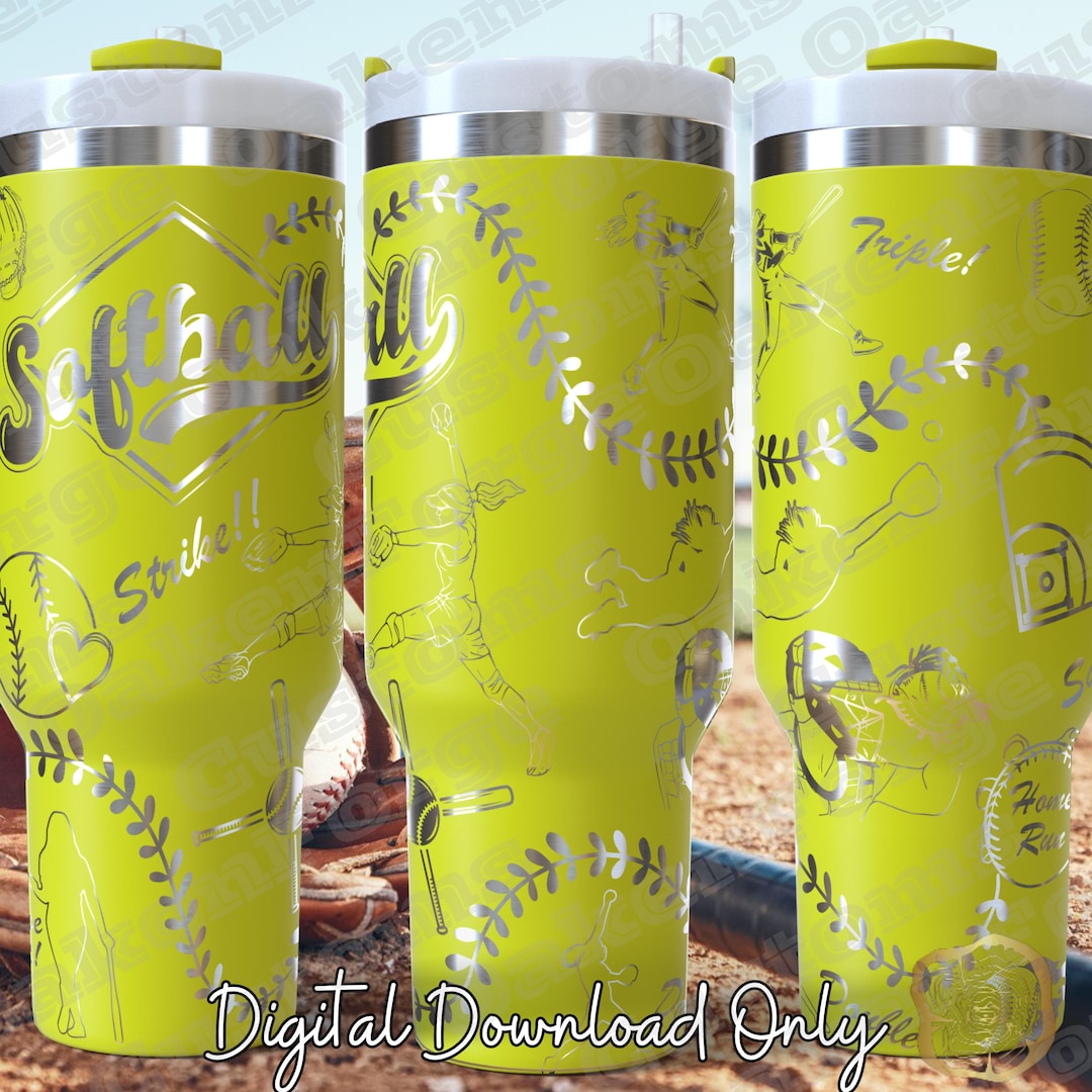 Softball 40oz Tumbler Wrap SVG File - Etsy