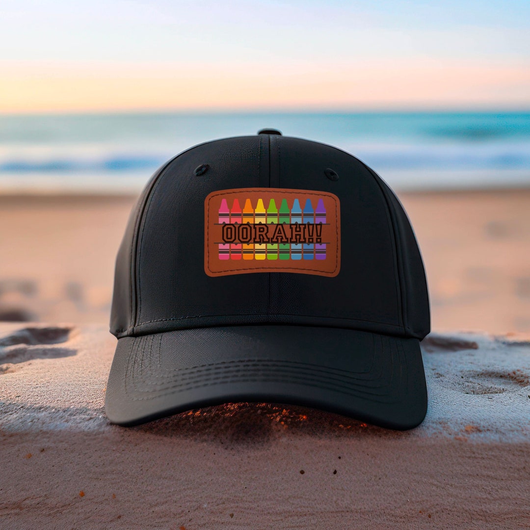 OORAH Crayons, Dad Hat, With Leather Patch, USMC, Marines, Funny, Oorah ...